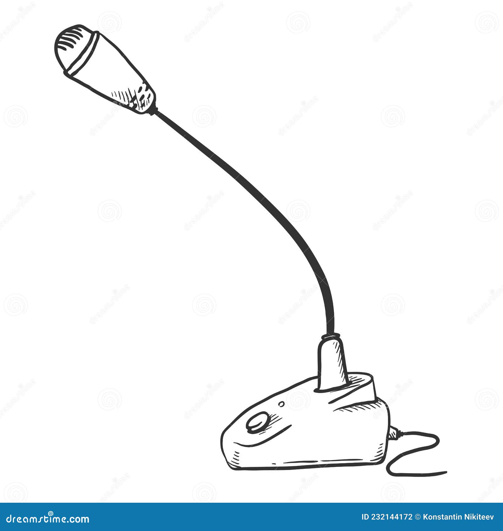 Vector Sketch Microphone for Conference Speaking Stock Vector ...