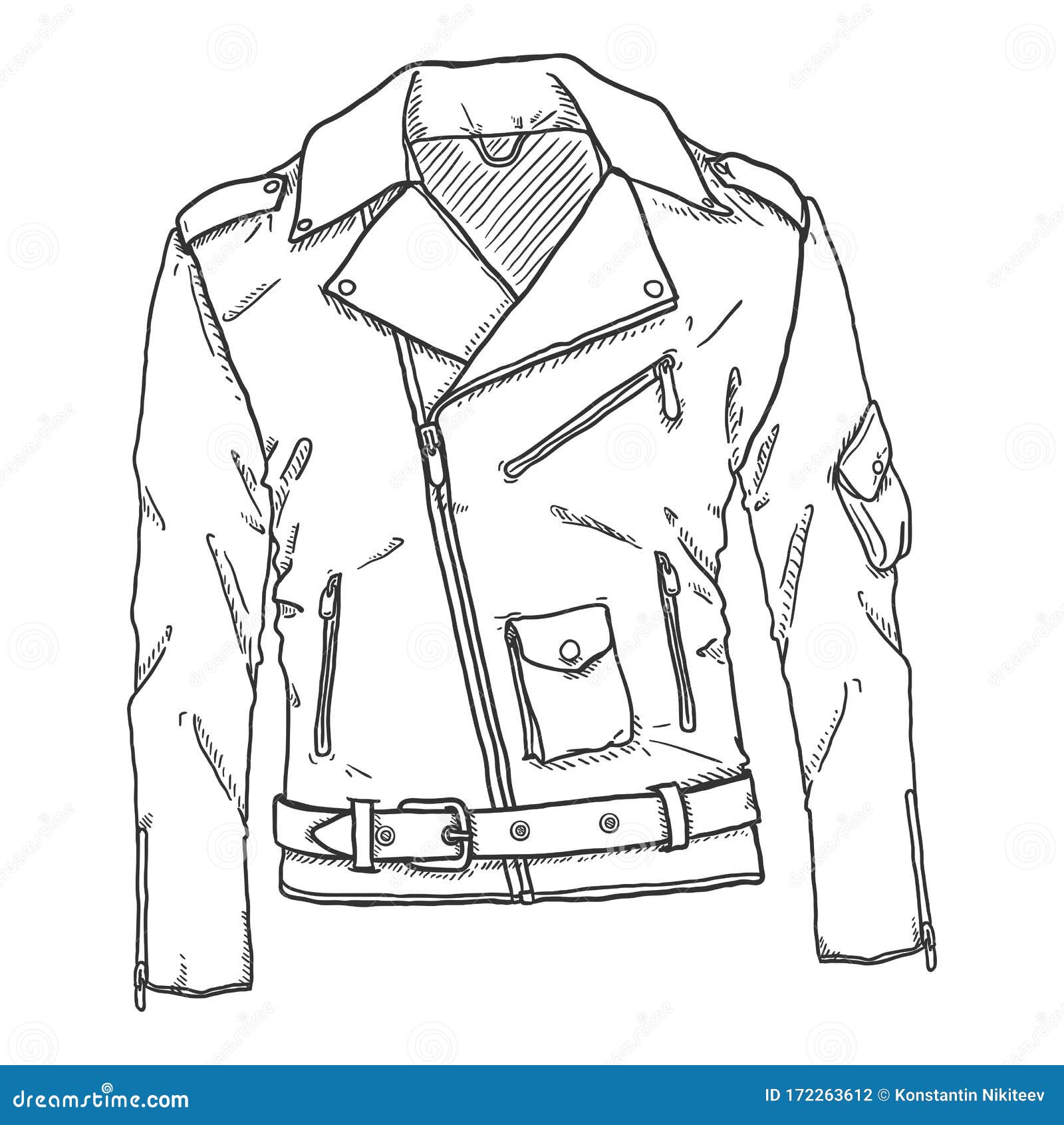 Vector Sketch Motorcycle Jacket Stock Vector - Illustration of ...