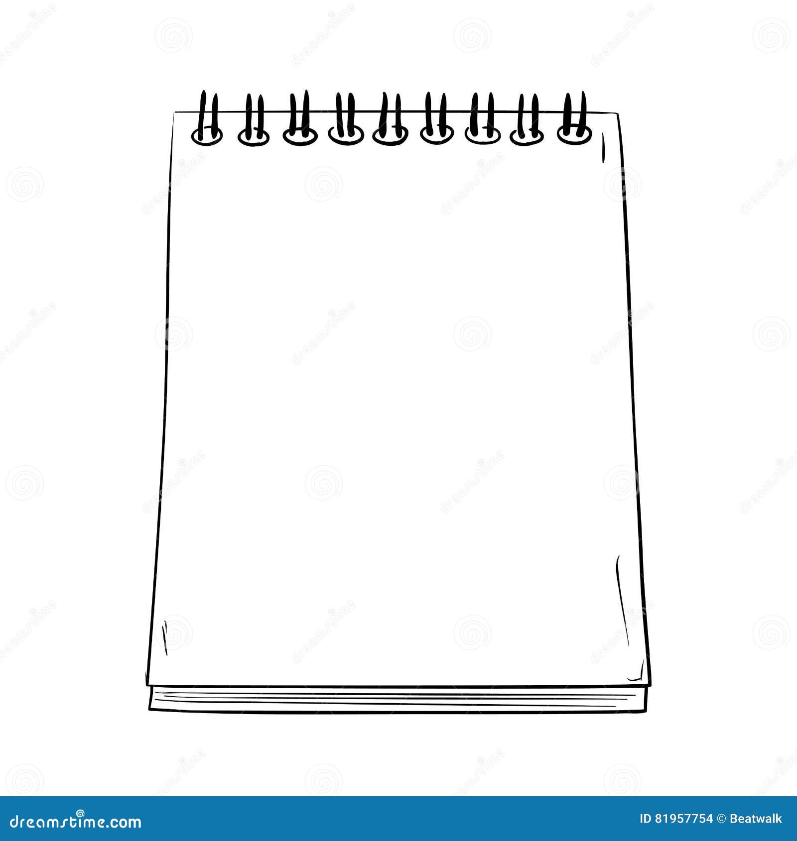 Vector Sketch a Notepad with Spring Stock Vector - Illustration of ... Vector Sketch a Notepad with Spring Stock Vector - Illustration of ...