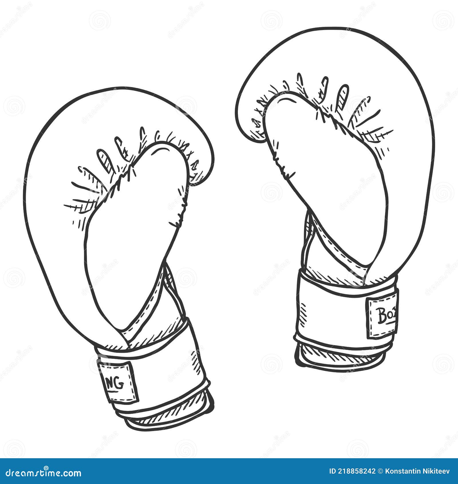 Vector Sketch Pair of Boxing Gloves Stock Vector - Illustration of ...