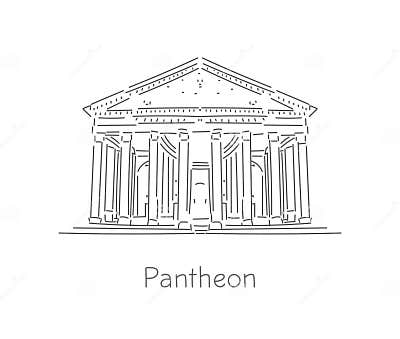 Vector Sketch of a Pantheon Stock Vector - Illustration of drawing ...