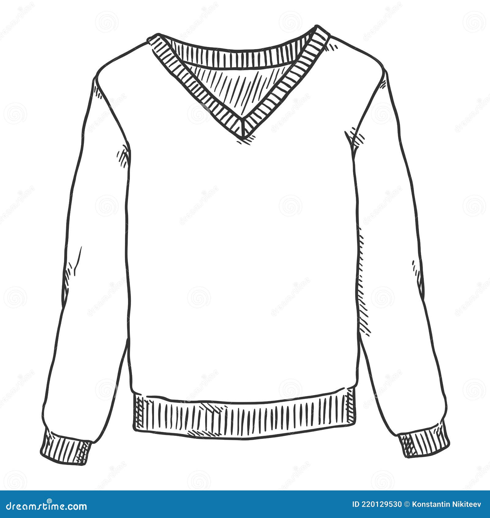 Vector Sketch Pullover Isolated Illustration Stock Vector ...