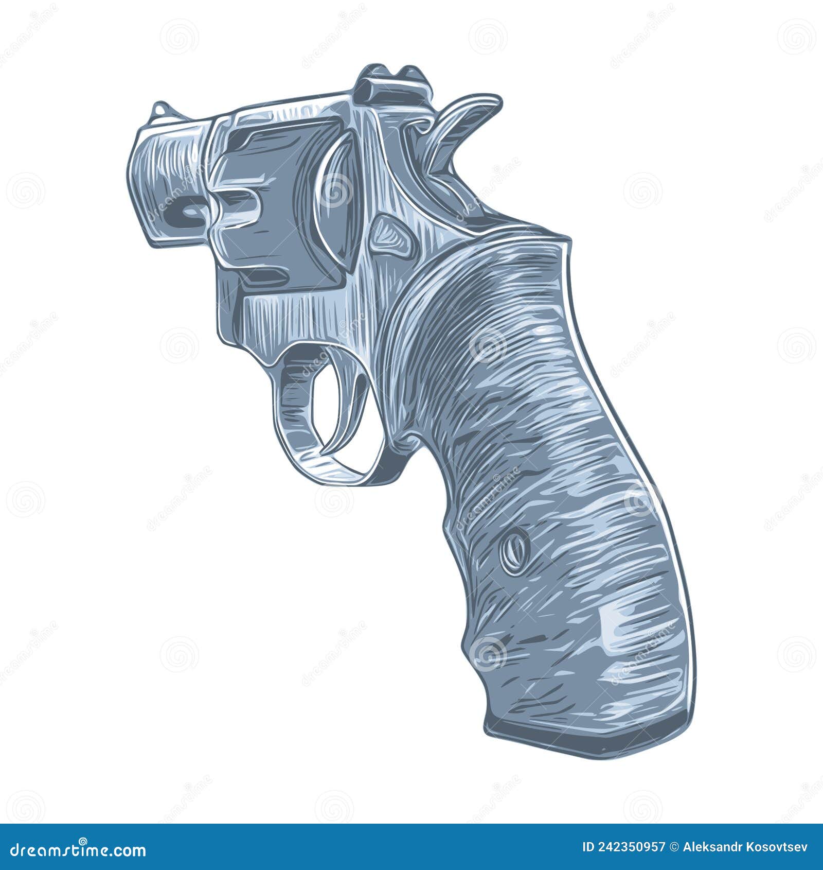 Vector Sketch of a Revolver Stock Vector - Illustration of design ...