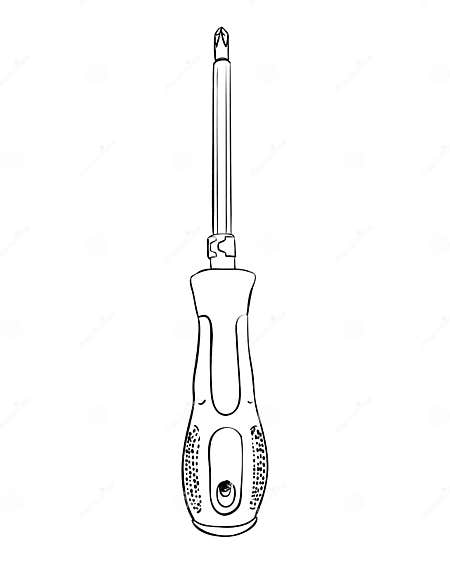 Vector Sketch of Screwdriver. Stock Vector - Illustration of draw ...