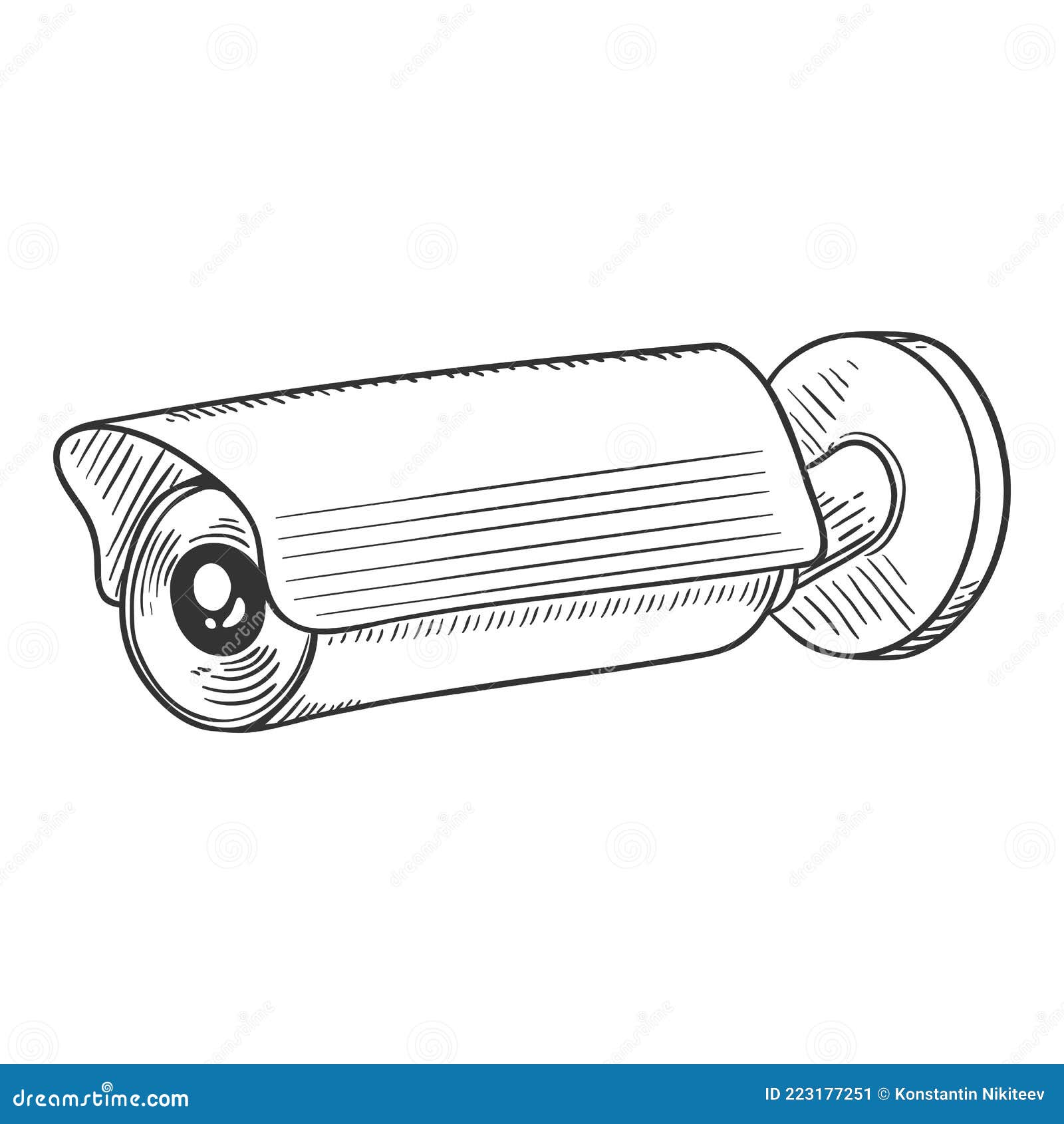 Vector Sketch Security Camera. CCTV Illustration Stock Vector ...