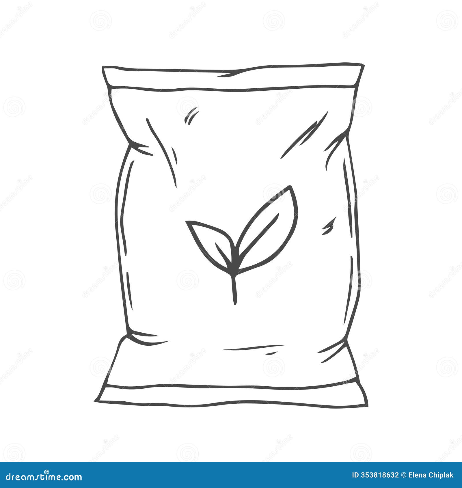 Vector Sketch of Seed Fertilizer Bag Icon Illustration Stock ...