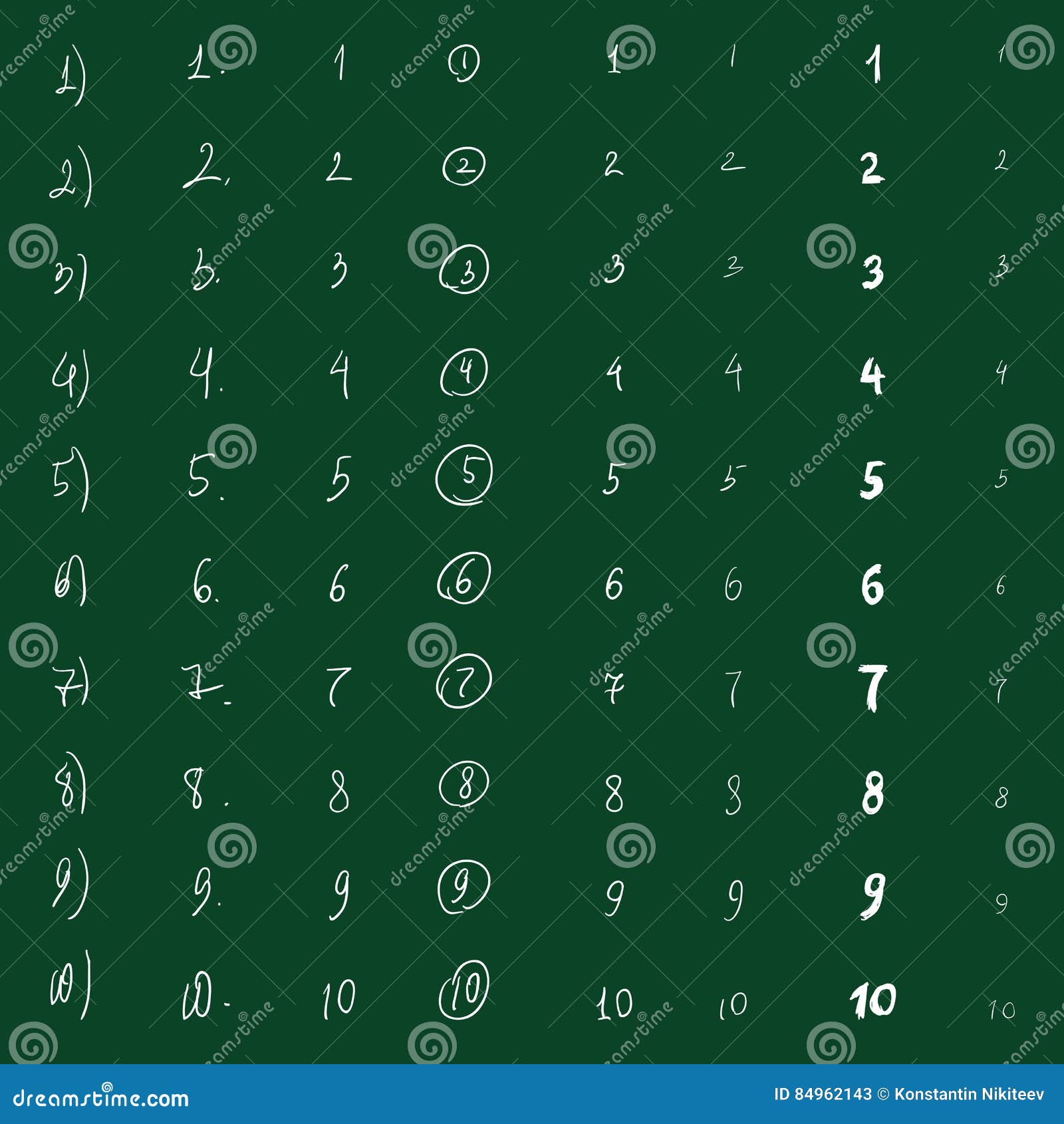 Vector Sketch Set of Numbered Lists Stock Vector - Illustration of note ...