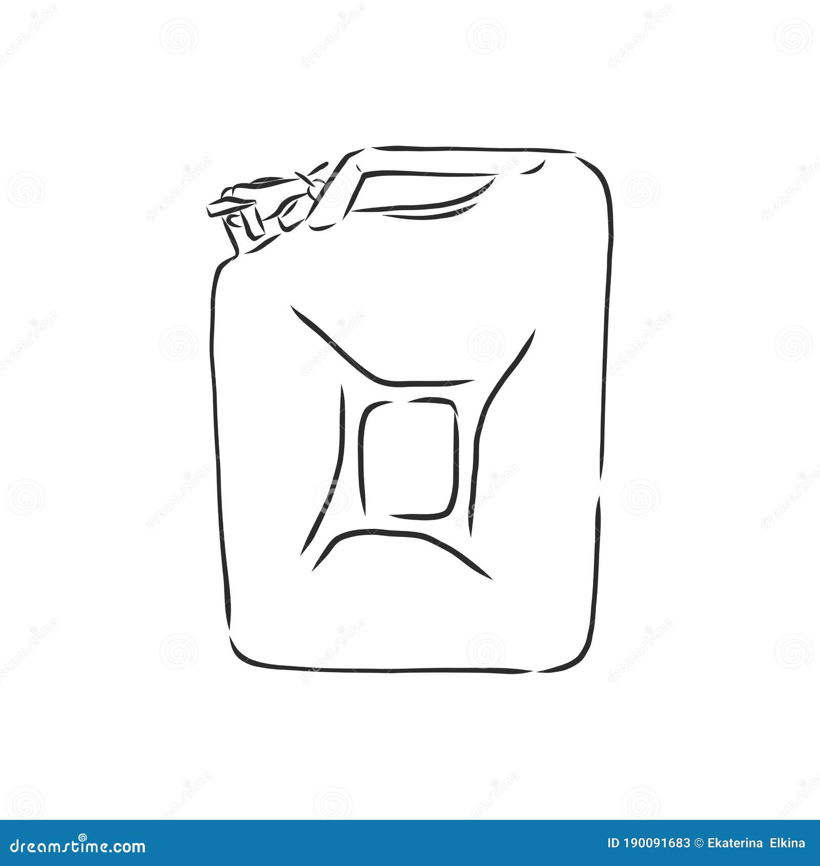 Vector Sketch Single Jerry Can, Fuel Canister, Vector Sketch ...