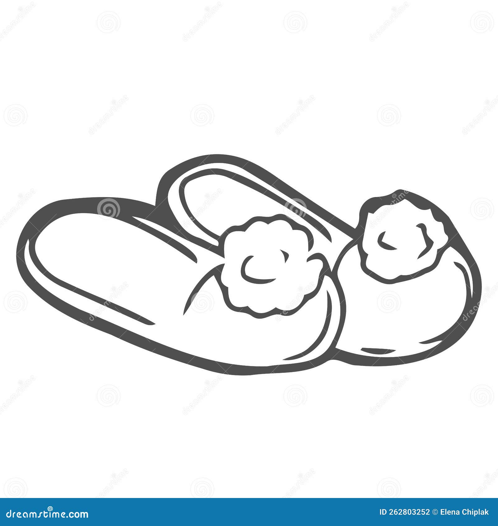Vector Sketch of Slippers. Hand Draw Illustration. Cozy Home Concept ...