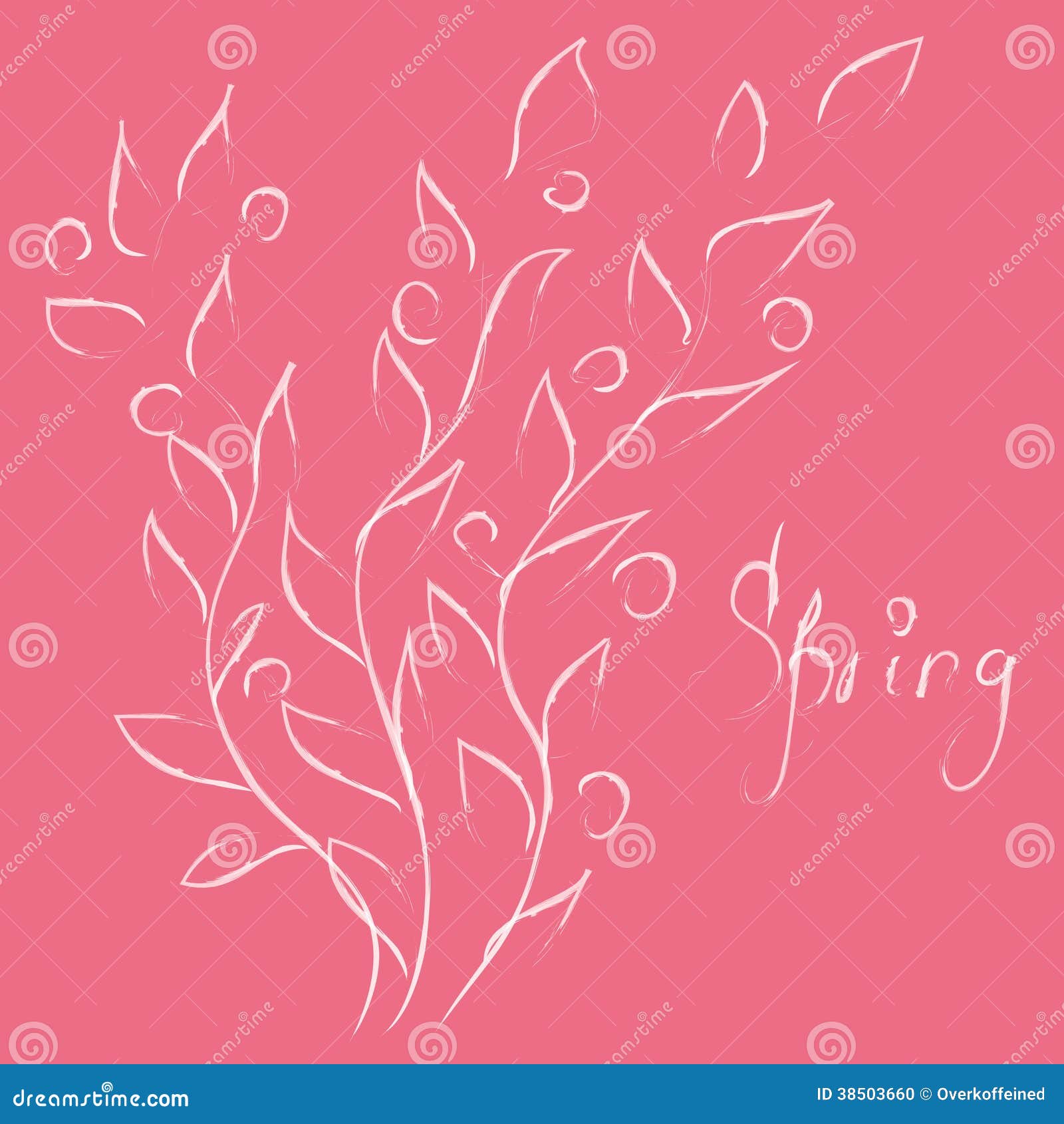 Vector Sketch of Spring Branches with Leaves Stock Vector ...