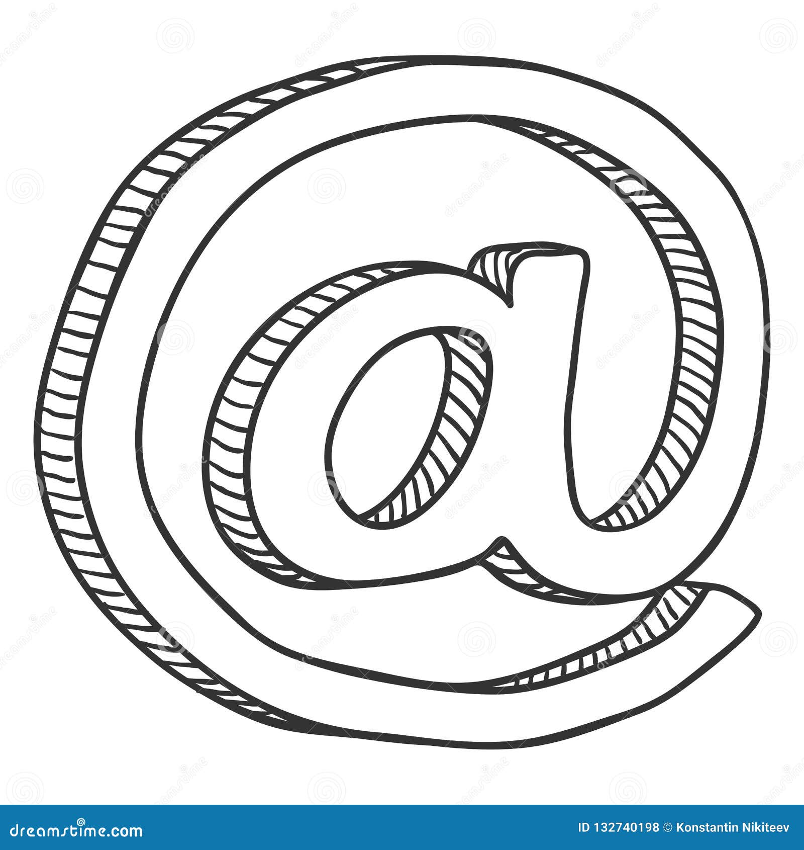 Vector Sketch at Symbol. Email Icon Stock Vector - Illustration of ...