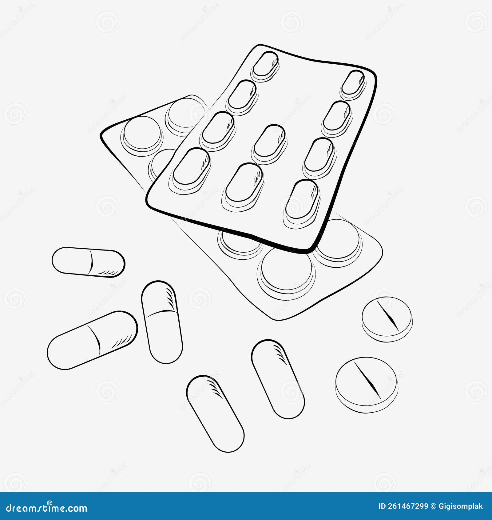Simple Vector Sketch Top View, Stack of Pills and Capsules Stock Vector ... Simple Vector Sketch Top View, Stack of Pills and Capsules Stock Vector ...