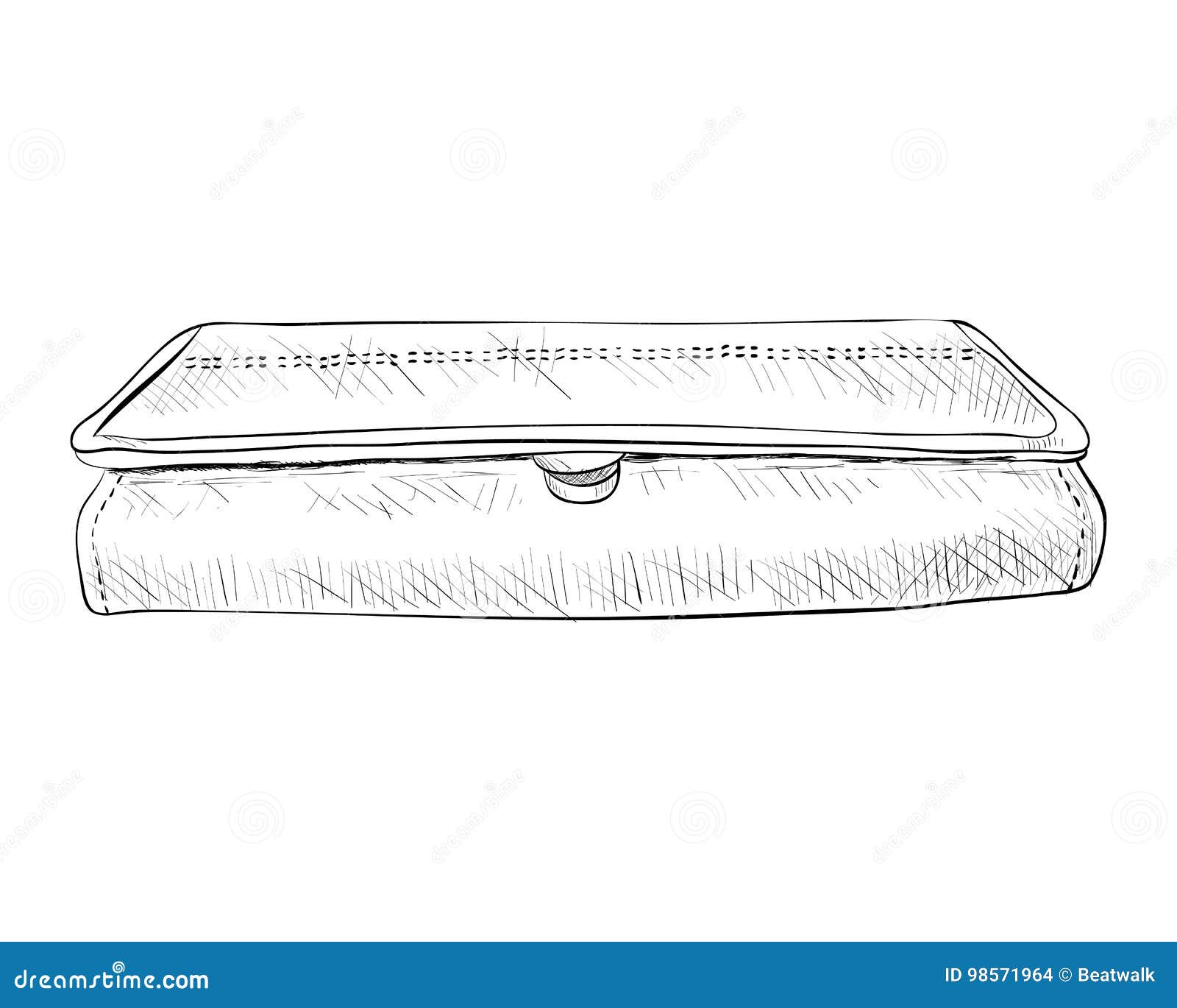 Vector sketch of wallet. stock vector. Illustration of consumer - 98571964