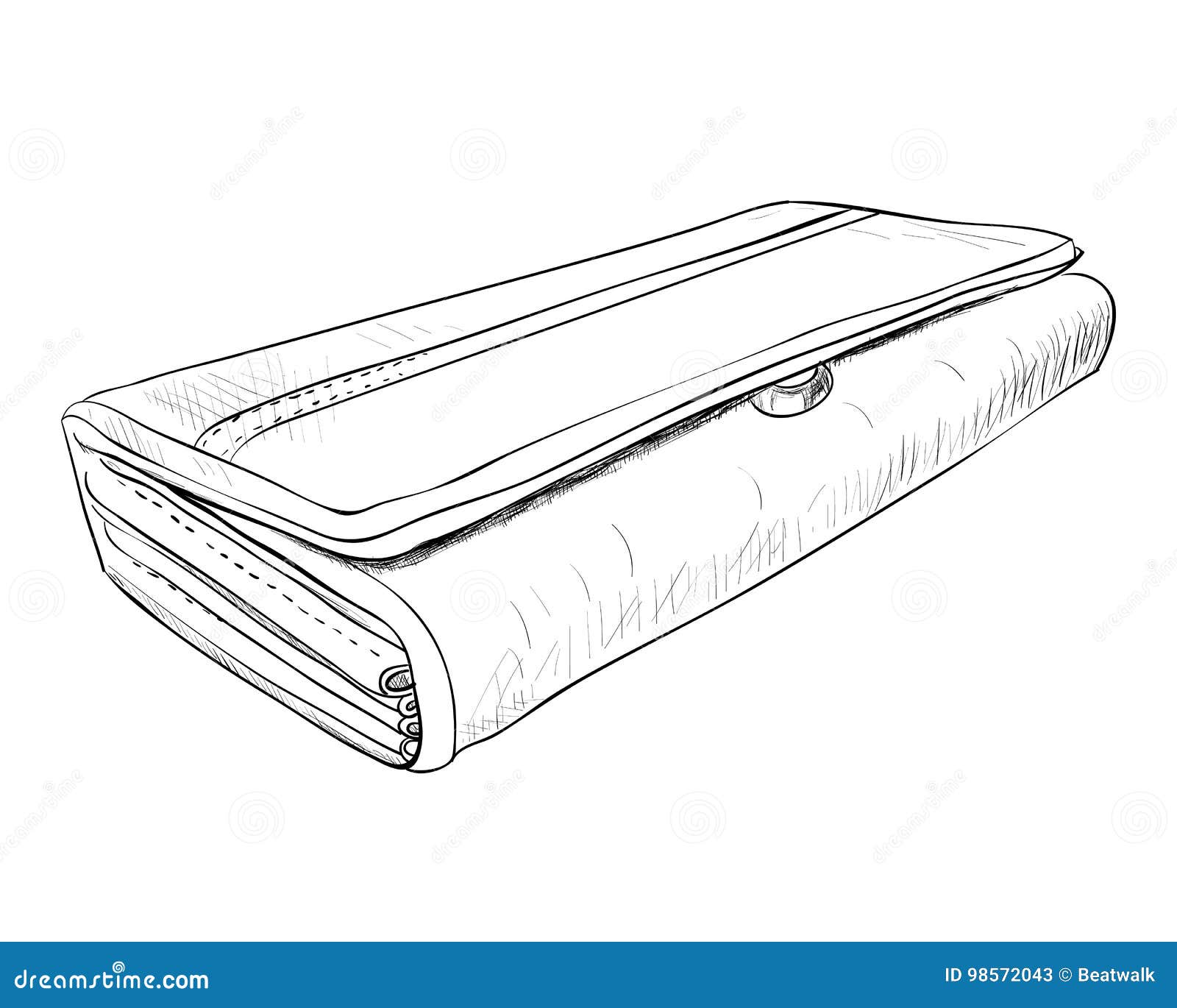 Vector sketch of wallet. stock vector. Illustration of moneybag - 98572043