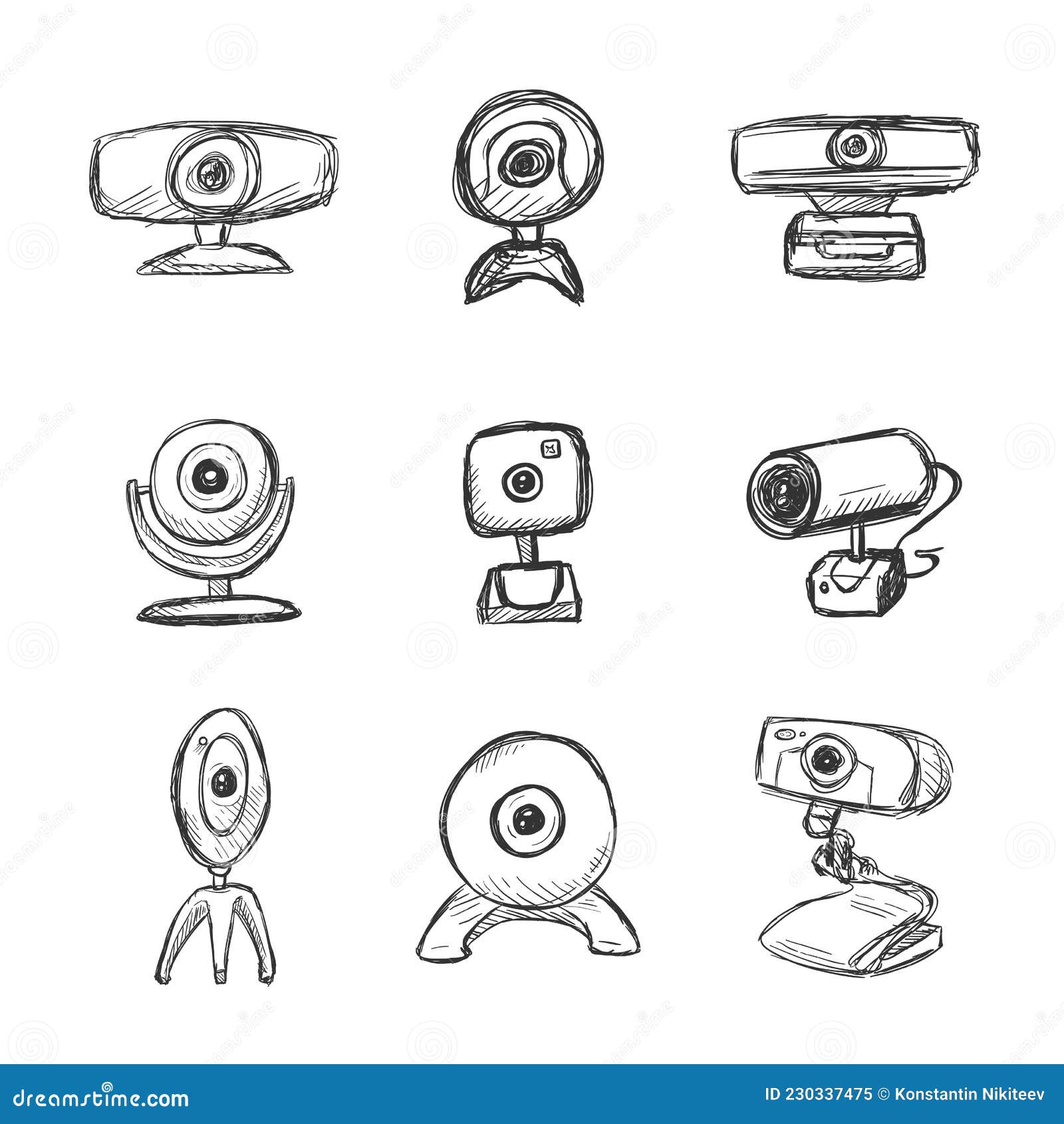 Vector Sketch Web Camera Illustrations Stock Vector - Illustration of ...