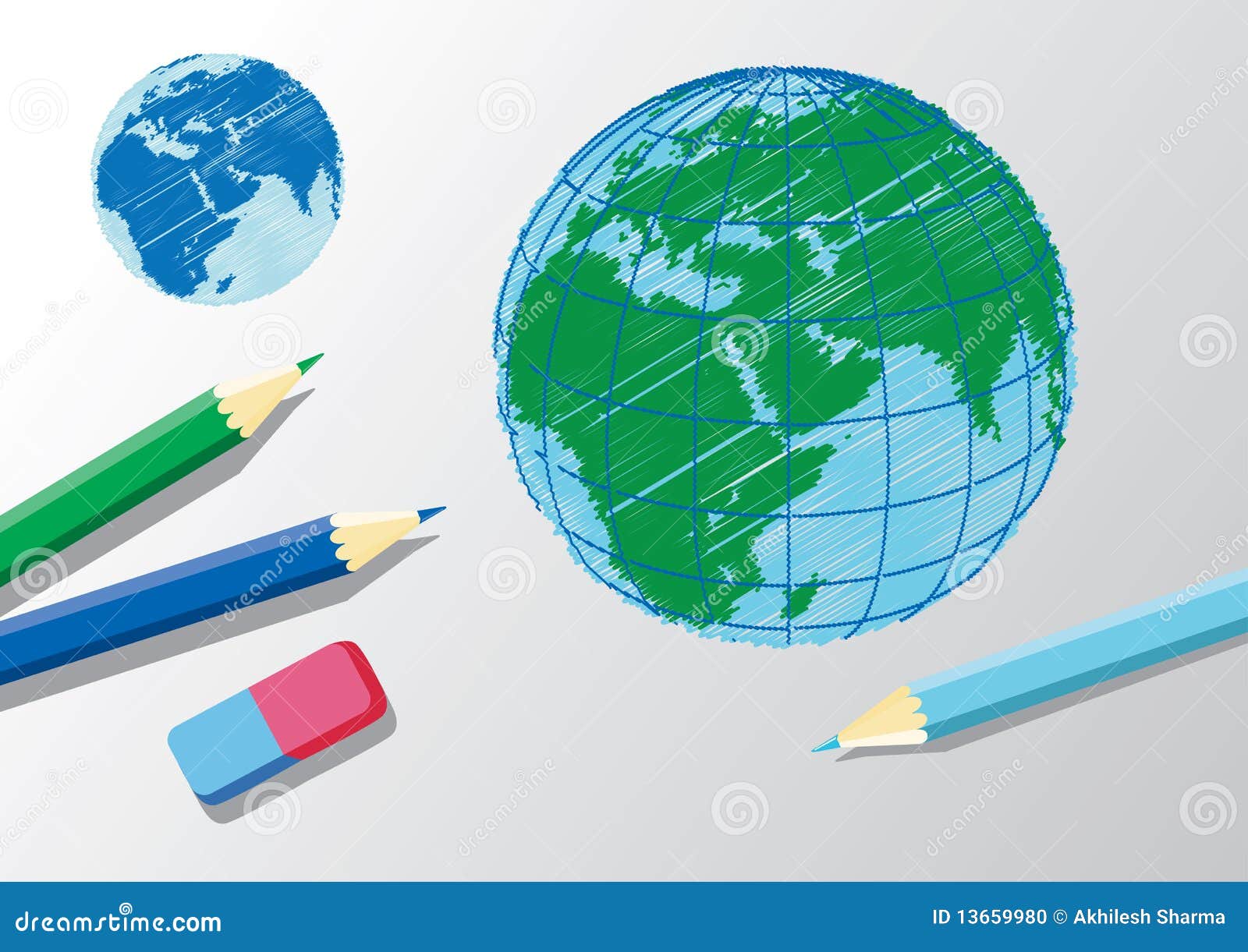 Vector Sketch of a World Map Stock Vector - Illustration of world ...