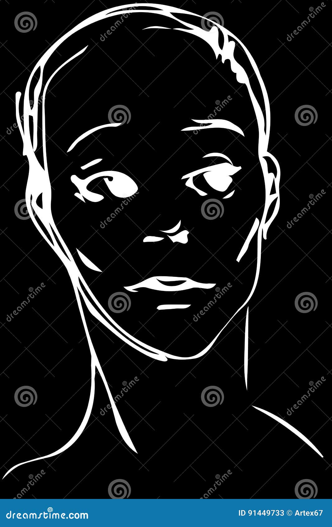 Vector Sketch of a Young Man Looking Away Stock Vector - Illustration ...
