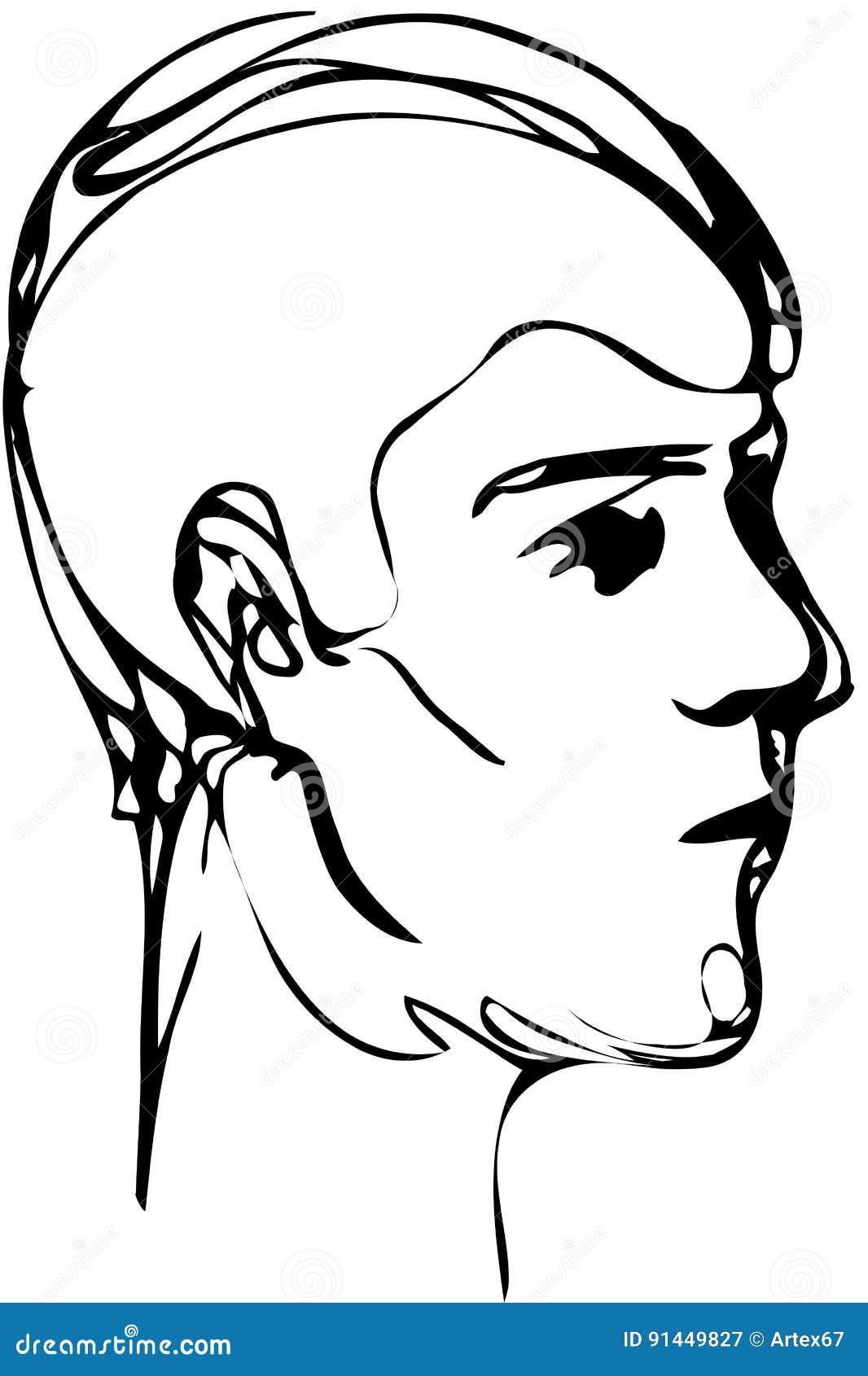 Vector Sketch of a Young Man Profile Stock Vector - Illustration of ...