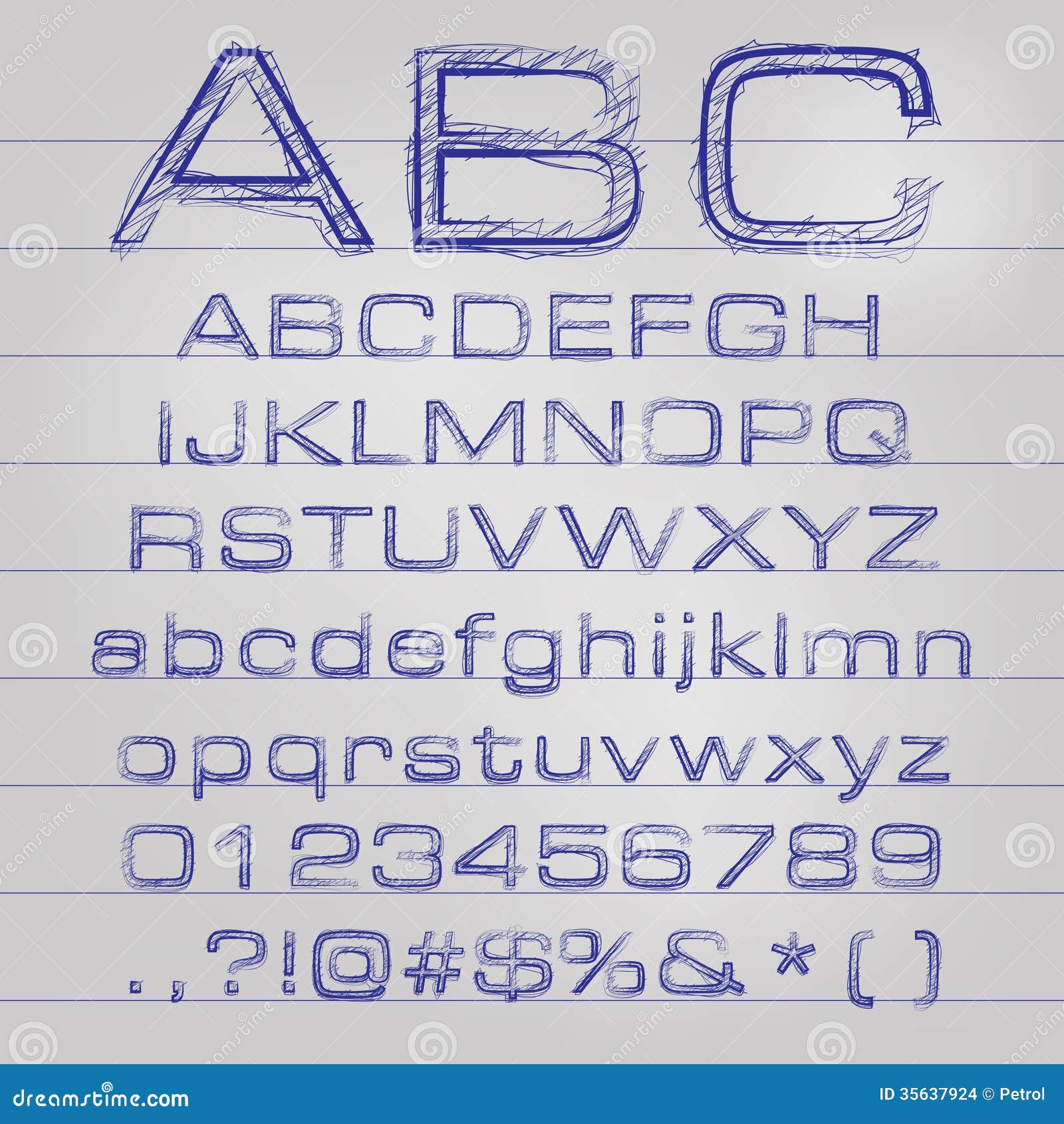 Vector sketched alphabet stock vector. Illustration of academy - 35637924