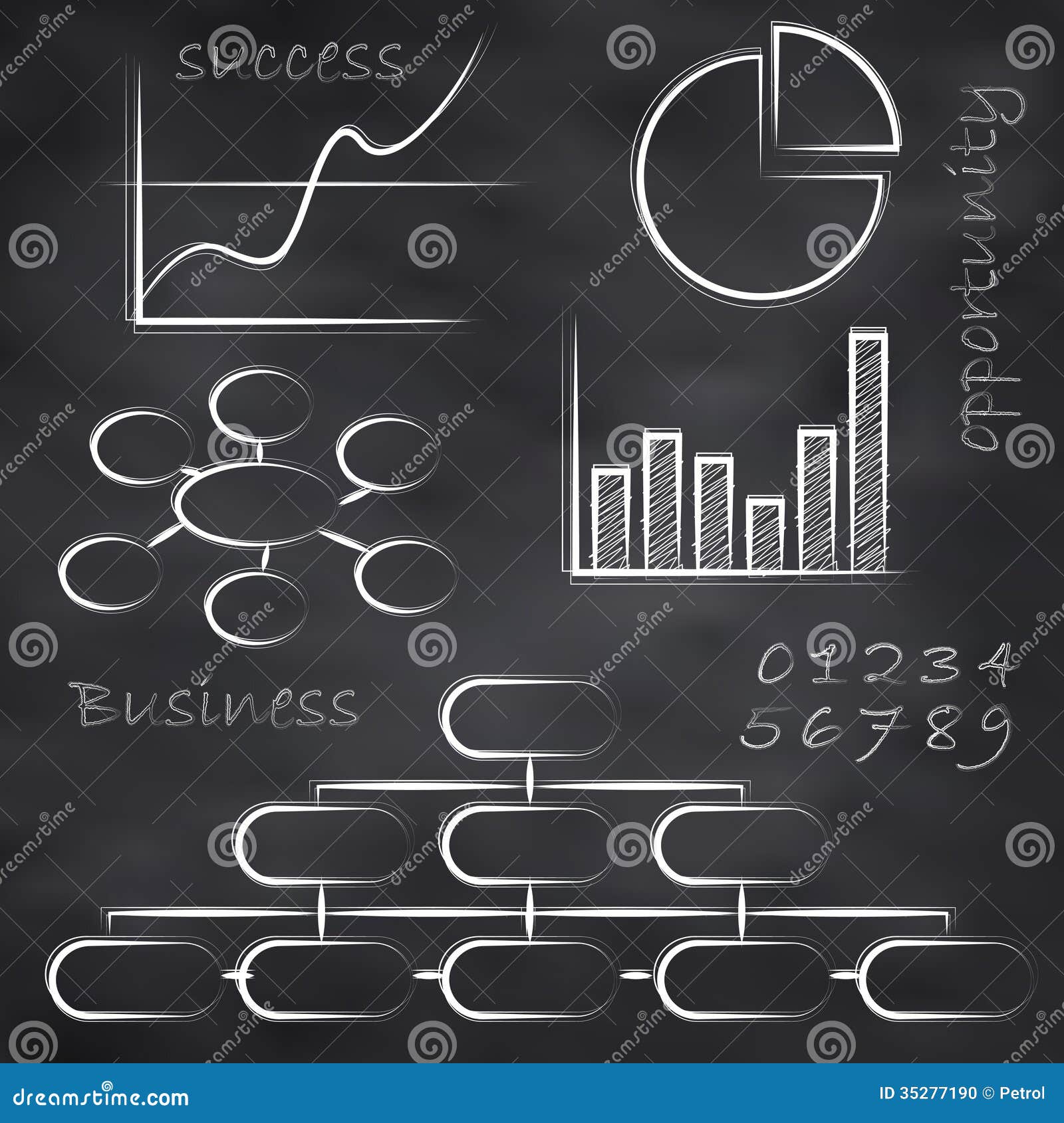 Vector Sketched Business Blackboard Stock Vector - Illustration of ...