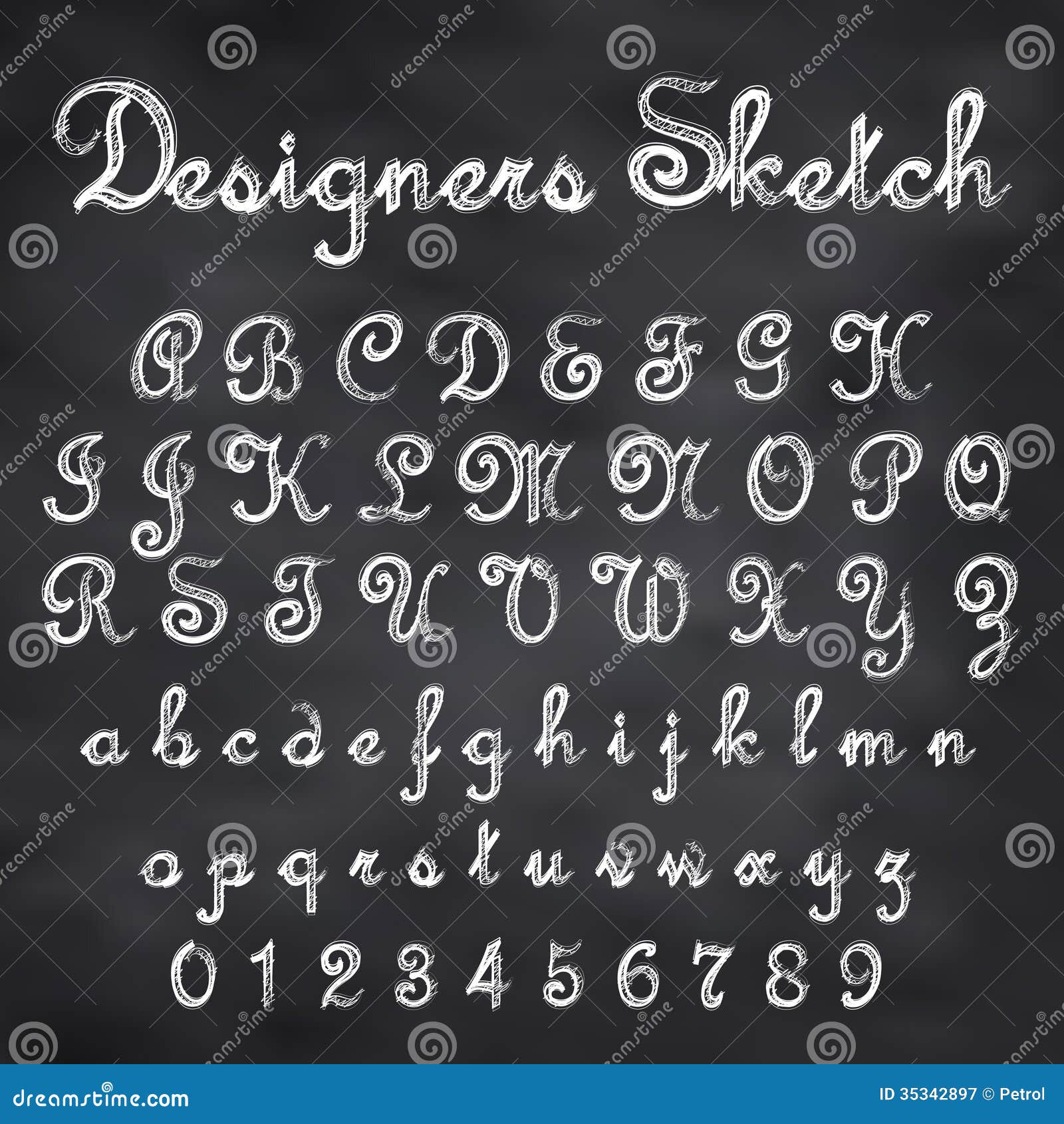 Vector sketched font stock vector. Illustration of doodle - 35342897