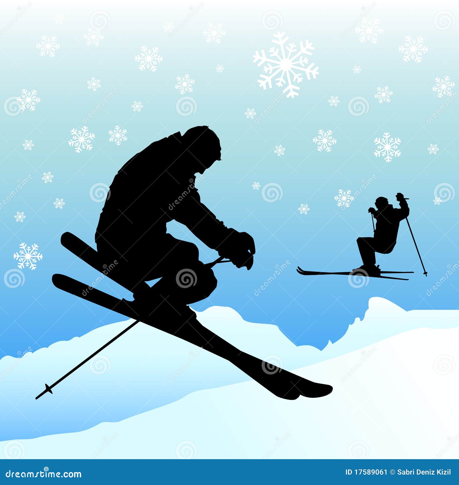 Vector ski stock vector. Illustration of young, adventure - 17589061