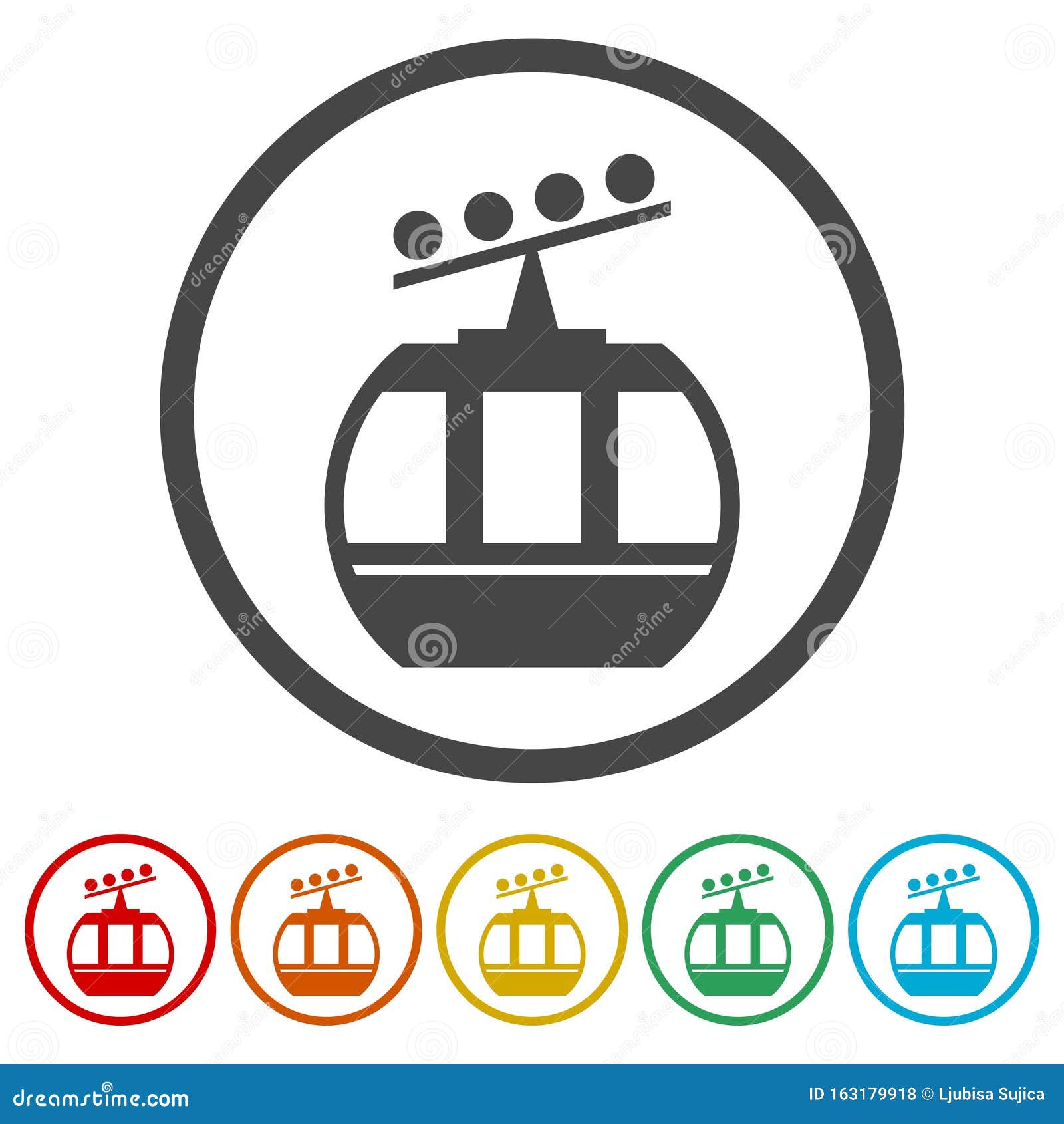 Vector Ski Lift Icons Set - Illustration Stock Vector - Illustration of ...