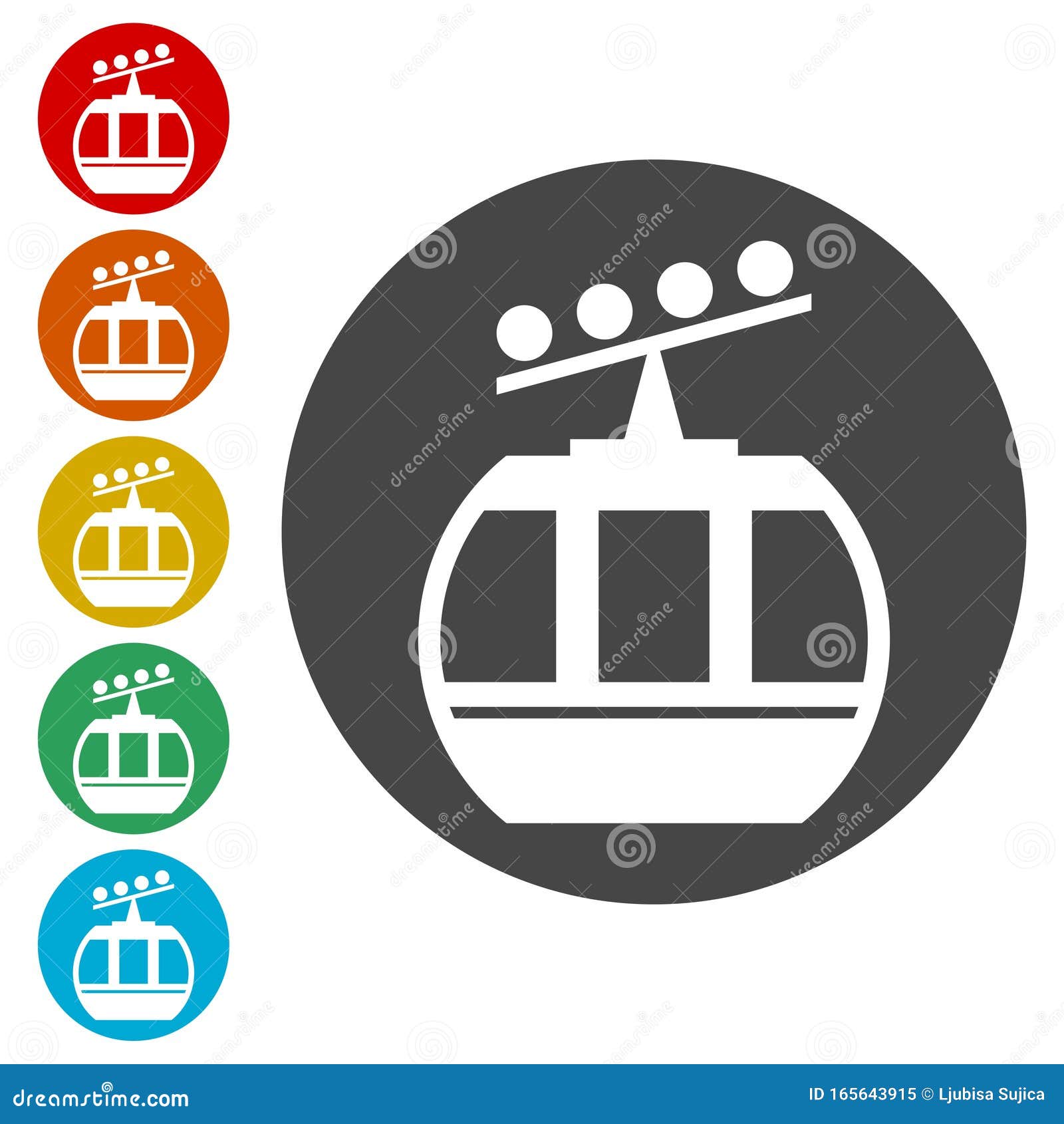 Vector Ski Lift Icons Set - Illustration Stock Vector - Illustration of ...