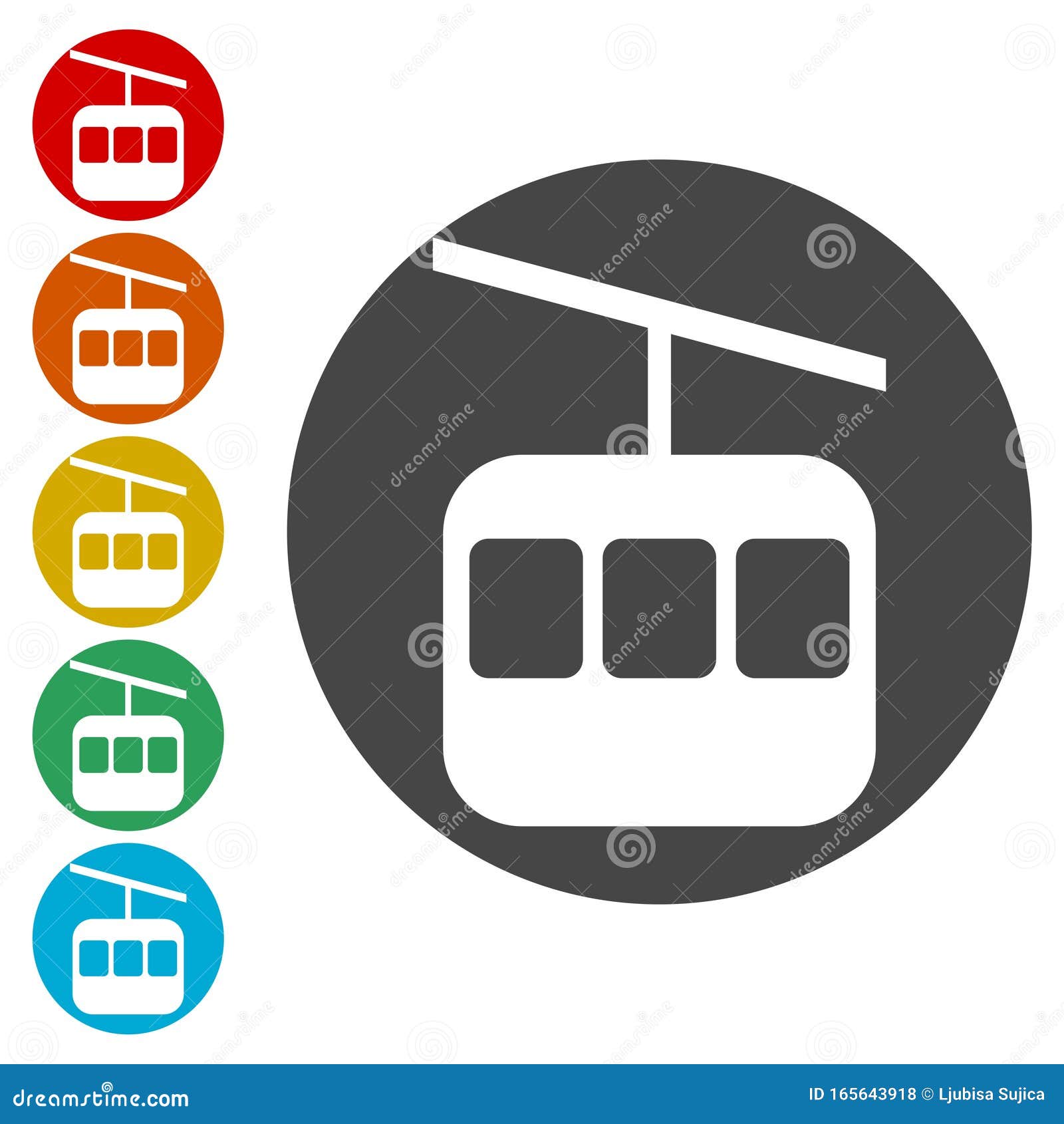 Vector Ski Lift Icons Set - Illustration Stock Vector - Illustration of ...