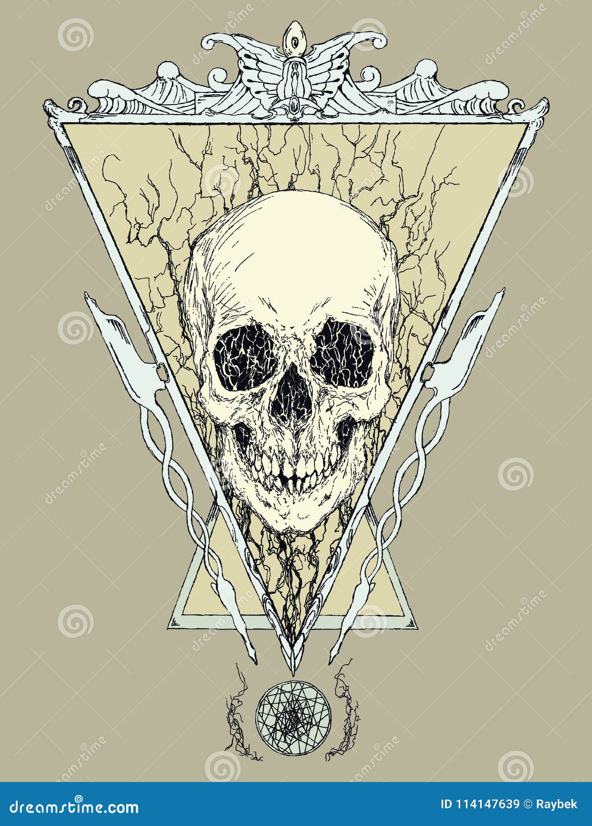 Vector Skull With Triangle Royalty-Free Stock Photo | CartoonDealer.com ...