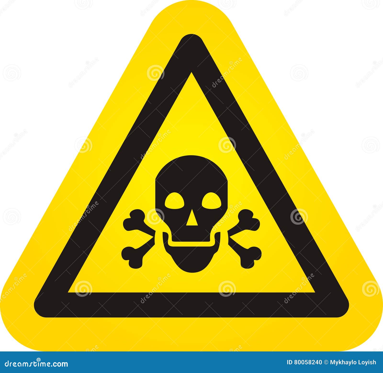 Vector skull danger sign stock vector. Illustration of banner - 80058240
