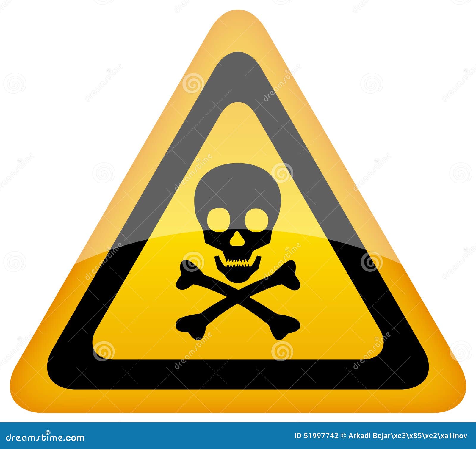 Triangle Skull Danger Sign Vector Illustration | CartoonDealer.com ...