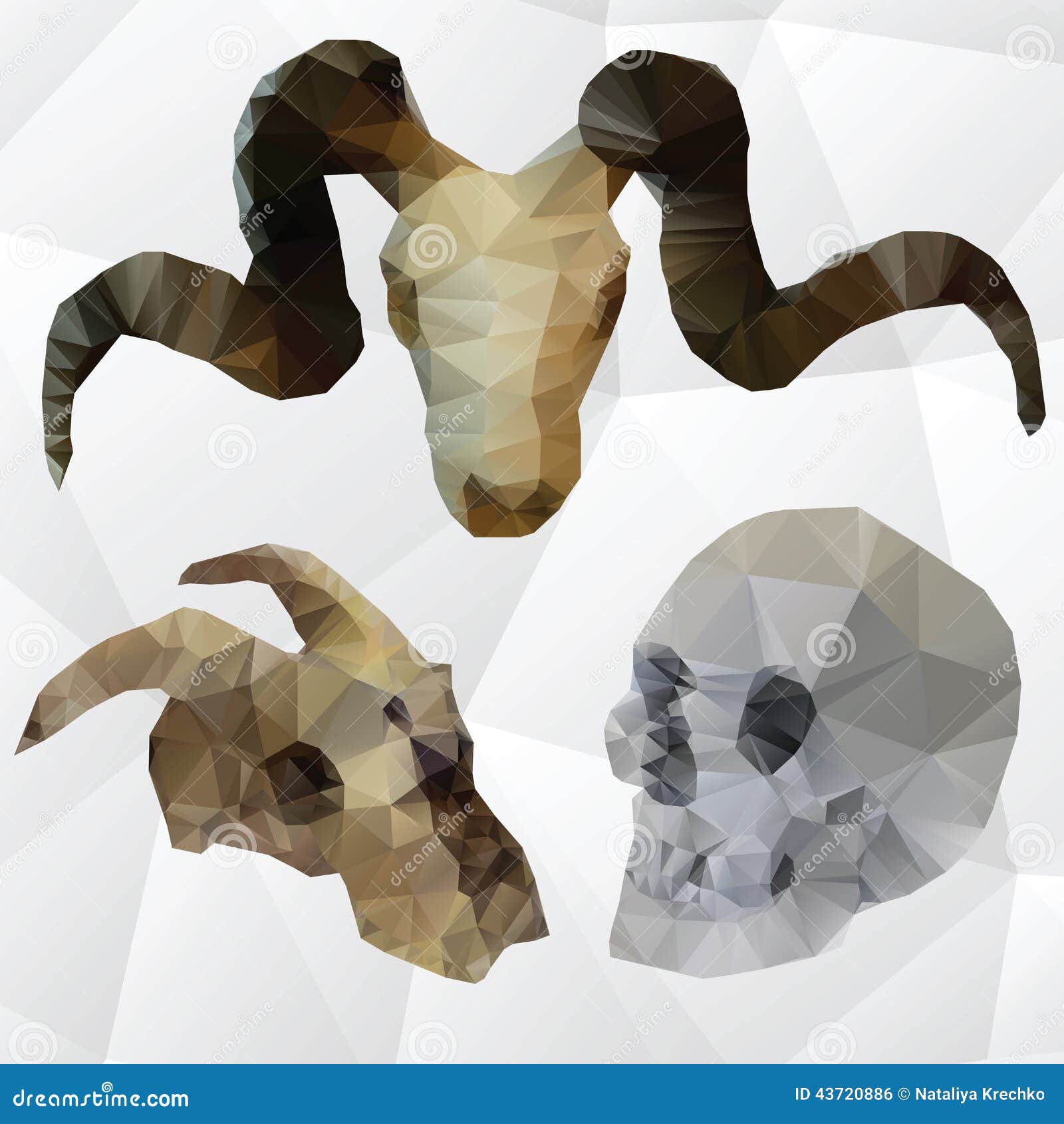 Vector Skull Made of Triangles - Vector Illustration Stock Vector ...