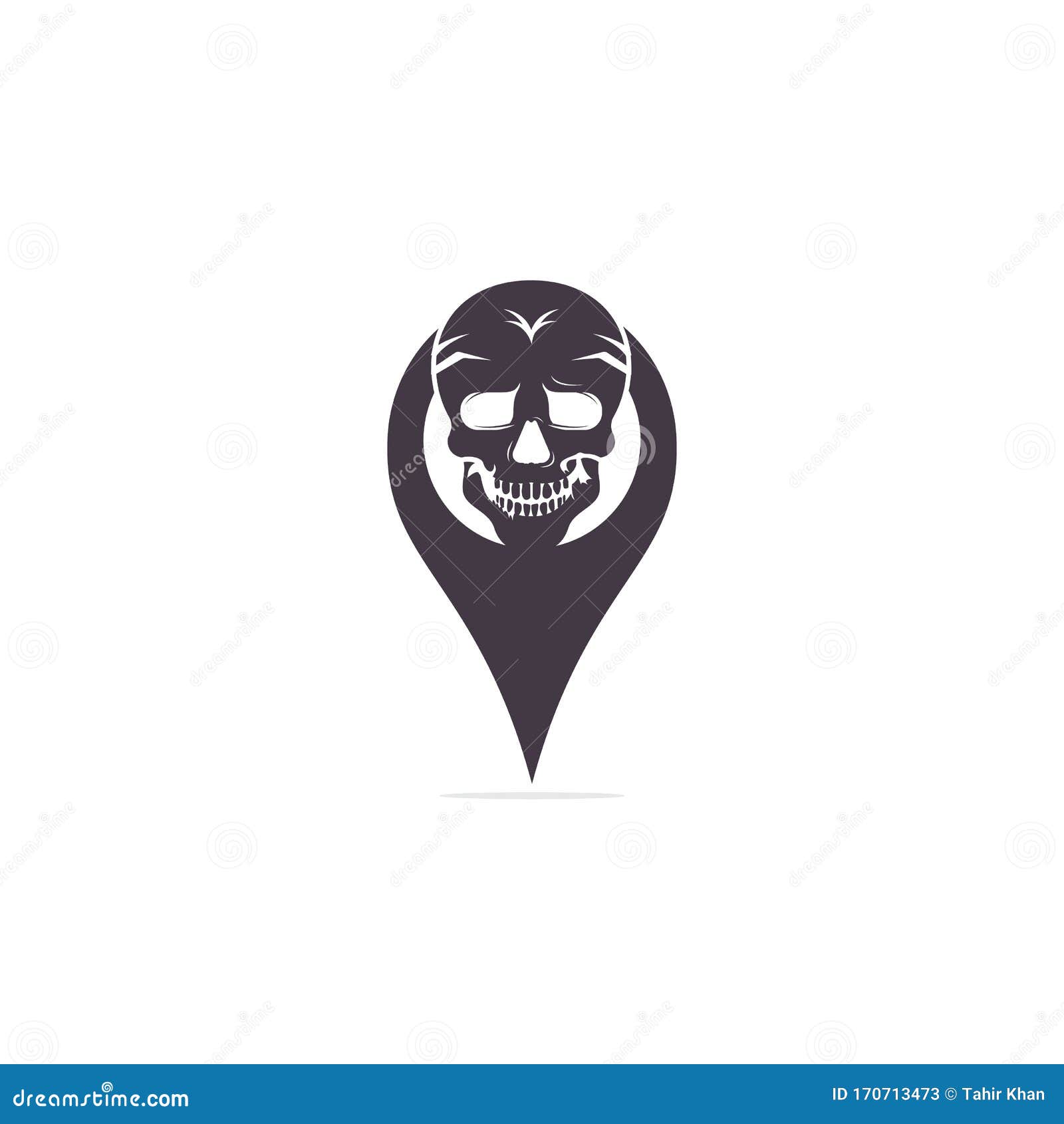 Vector Skull and Map Pointer Logo Combination. Stock Illustration ...