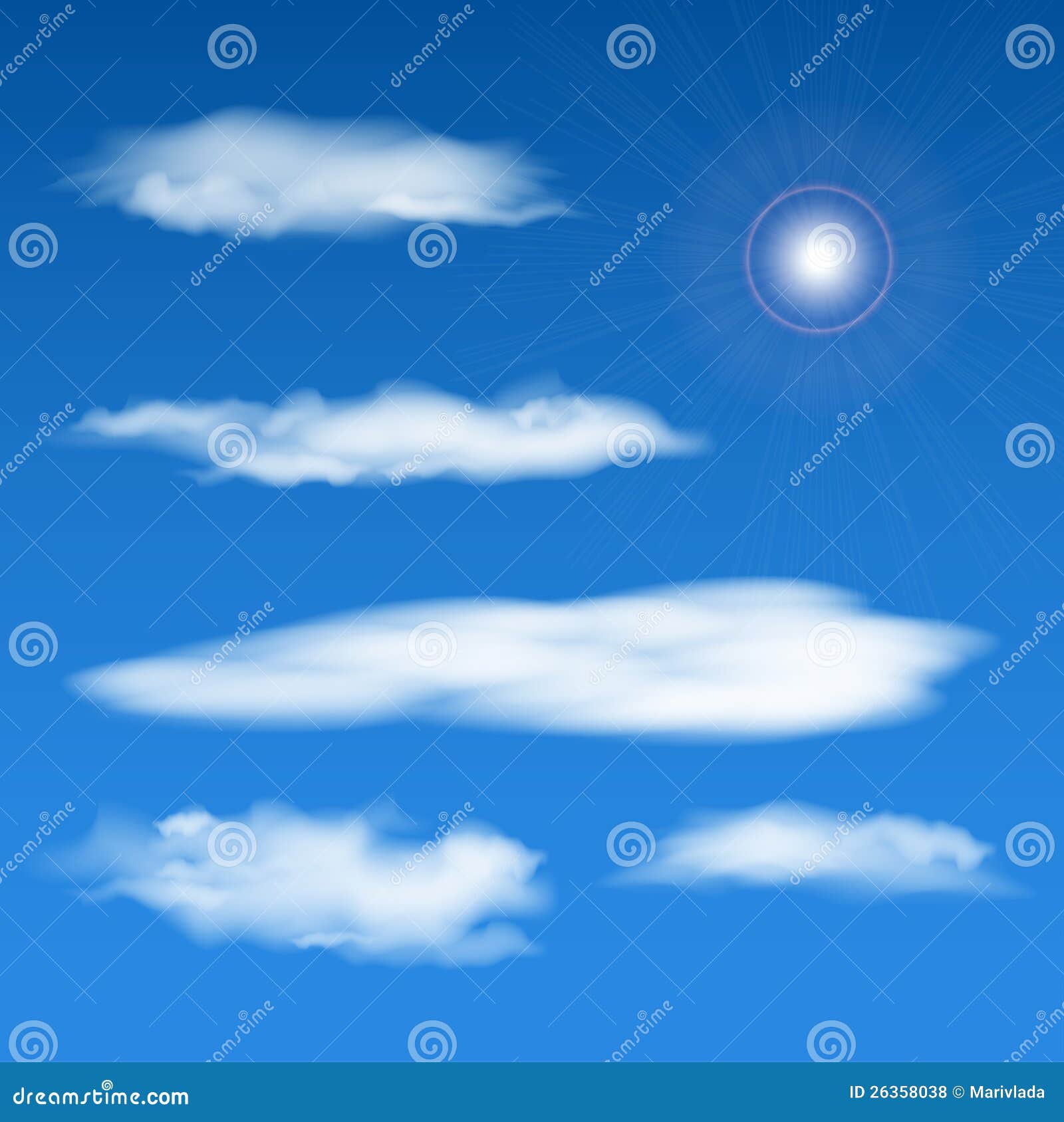 Vector Sky Elements Set. Eps10 Stock Vector - Illustration of cloud ...