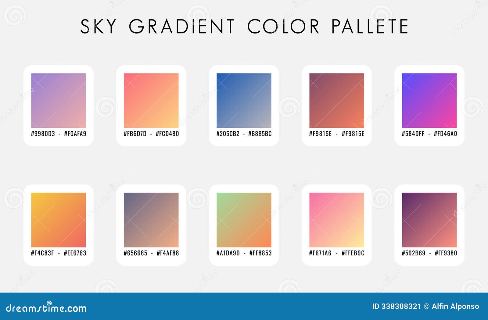 Vector Sky Gradient Colot Pallete Collection Stock Illustration ...