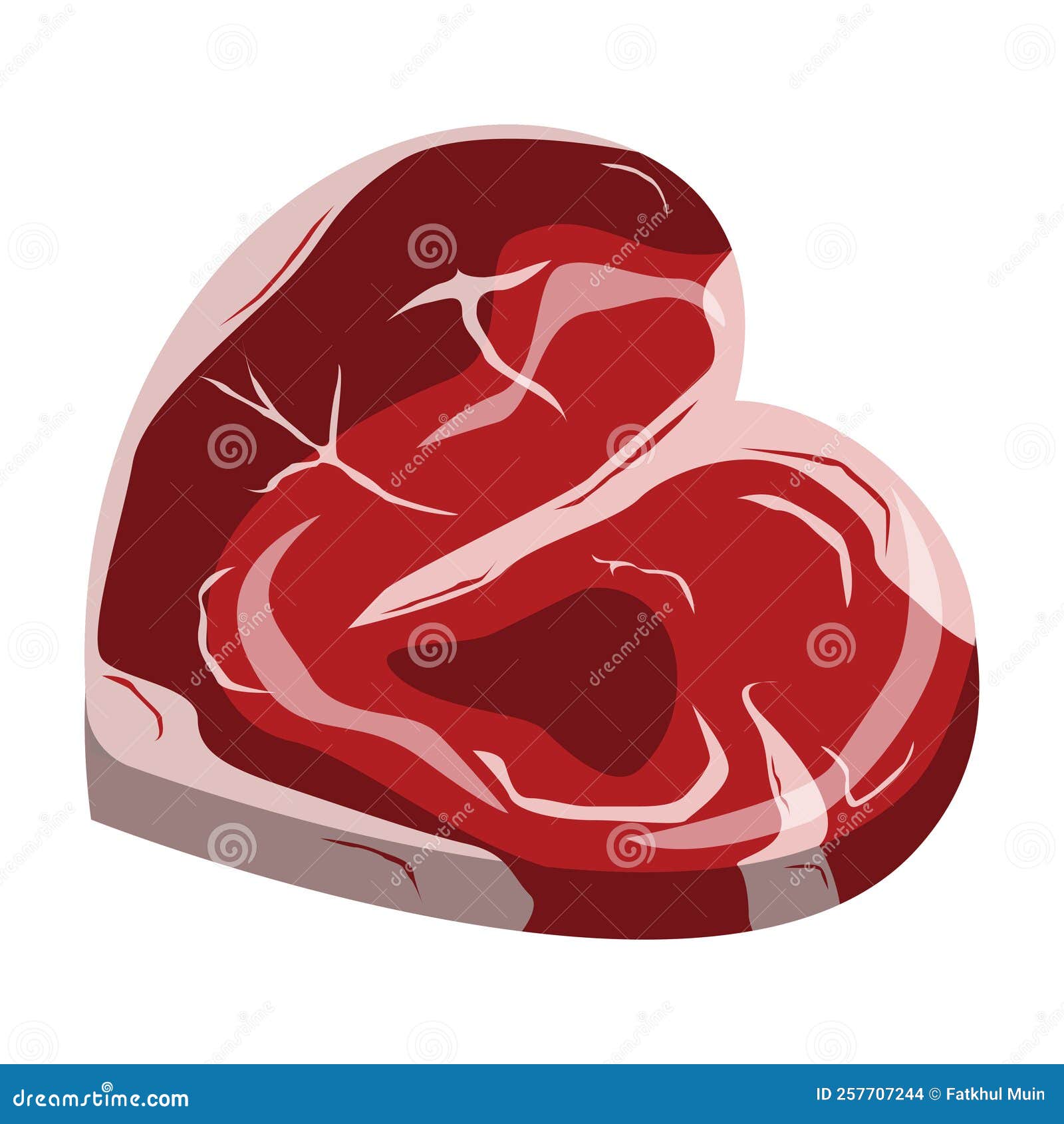 Vector of a Slice of Meat in the Shape of Love Stock Vector ...