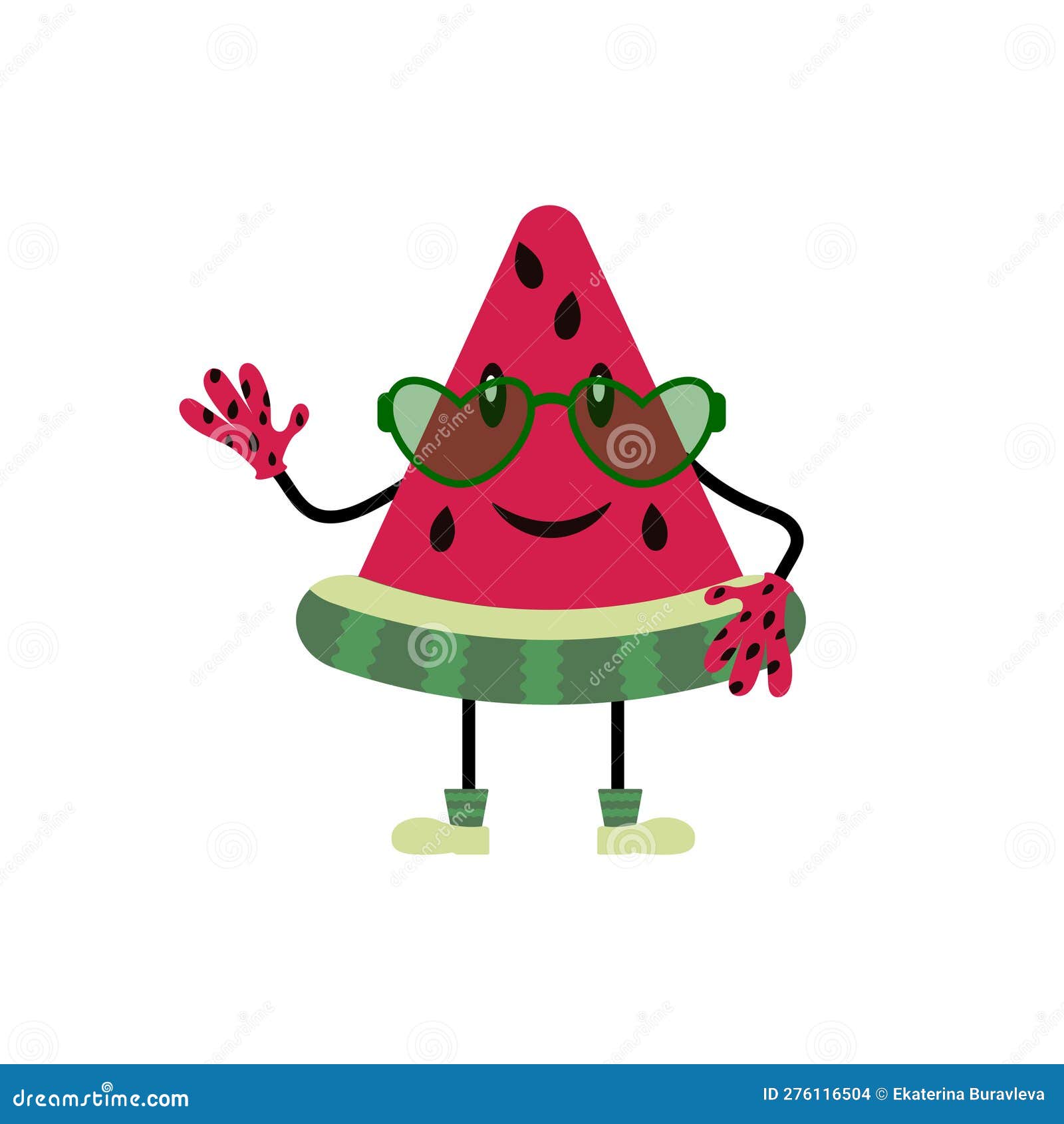 Vector Slice Watermelon. Watermelon Slice Character with Funny Face ...
