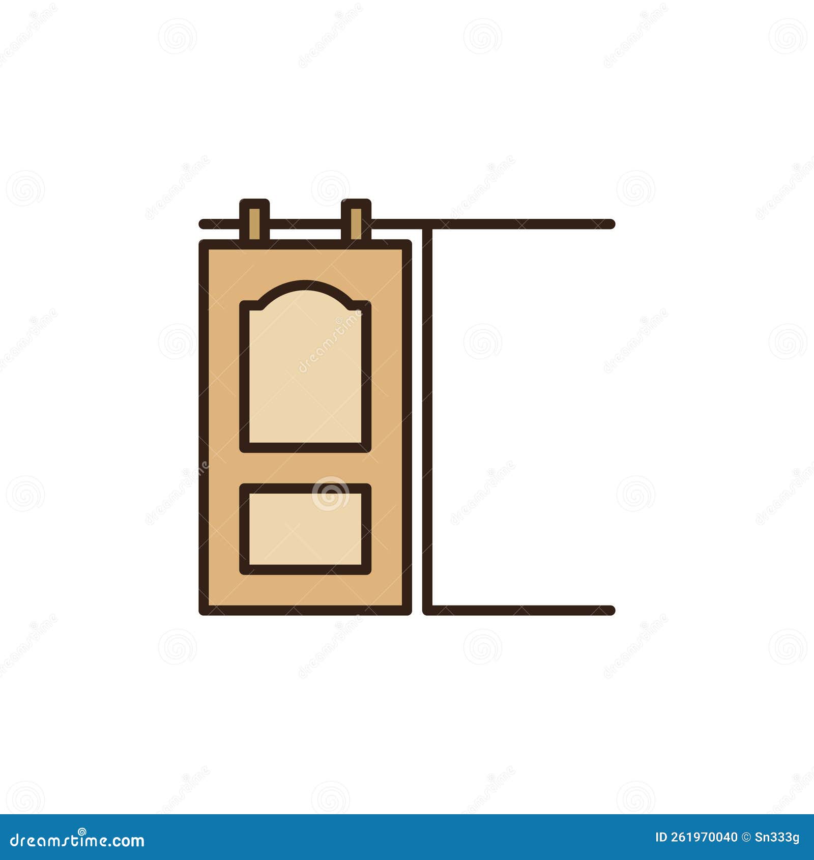 Vector Sliding Door Concept Colored Icon or Sign Stock Vector ...