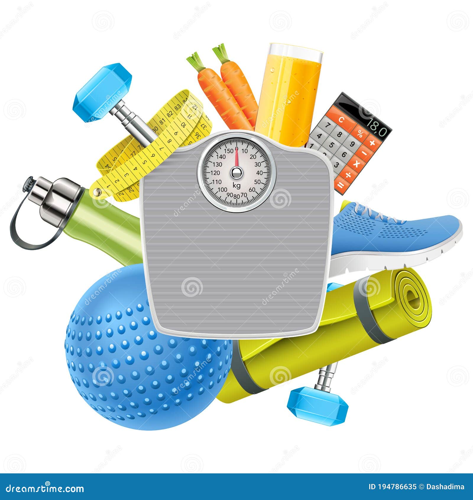 Vector Slim Body Concept stock vector. Illustration of healthy - 194786635