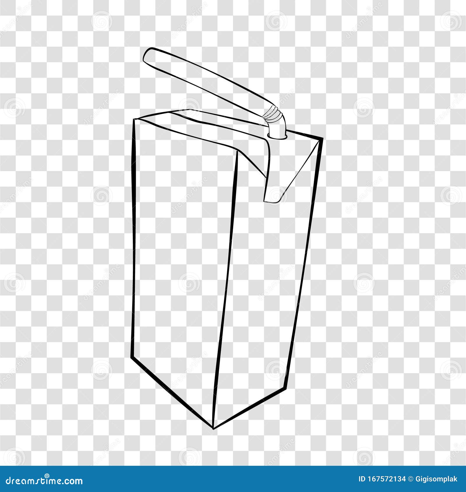 Vector Simple Small Chocolate UHT Milk With Plastic Straw At ...