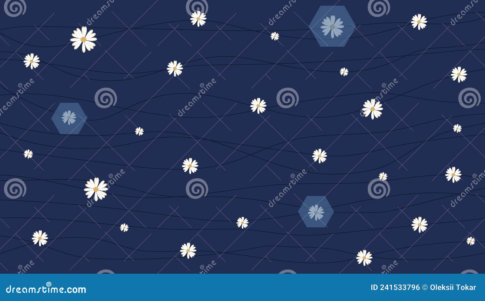 Small Flower Pattern on Blue Background Stock Vector - Illustration of ...