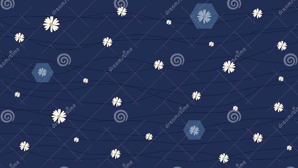 Small Flower Pattern on Blue Background Stock Vector - Illustration of ...