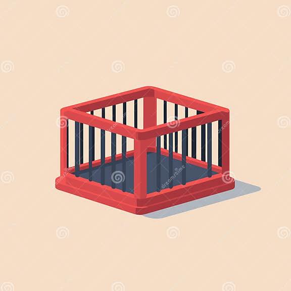 Vector of Small Red and Blue Cages Inside a Larger Cage Stock Vector ...