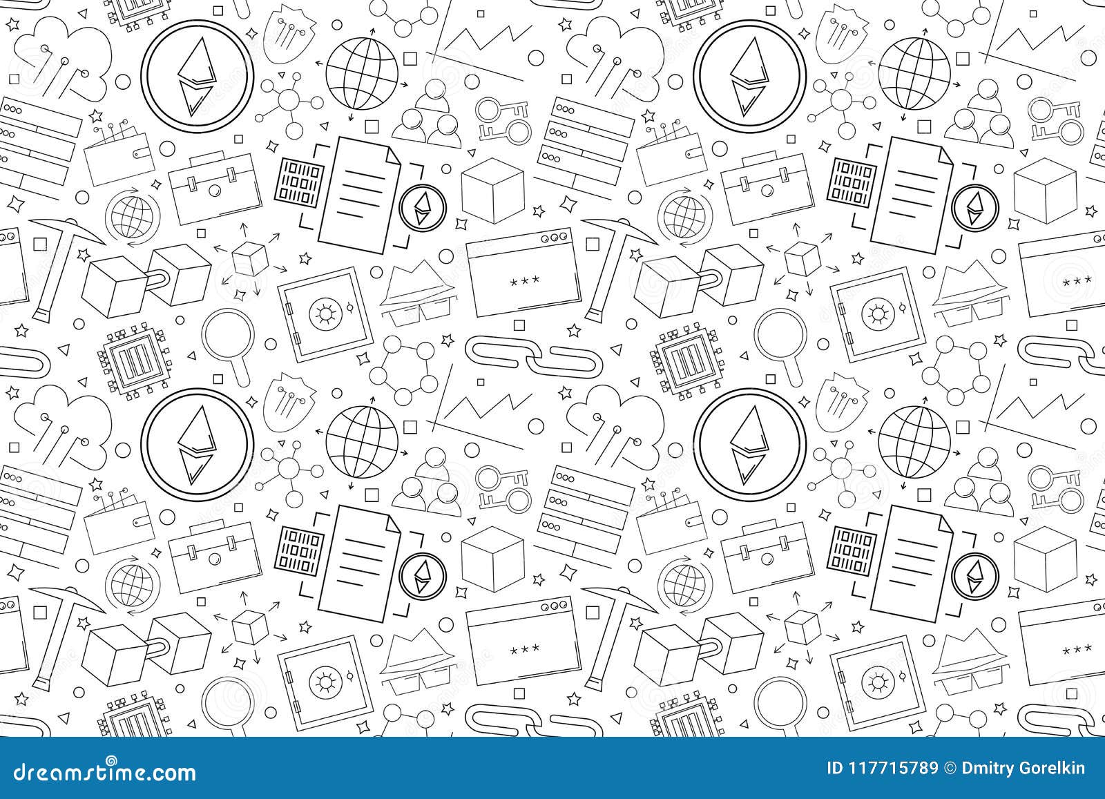 Vector Smart Contact Pattern with Word Stock Vector - Illustration of ...