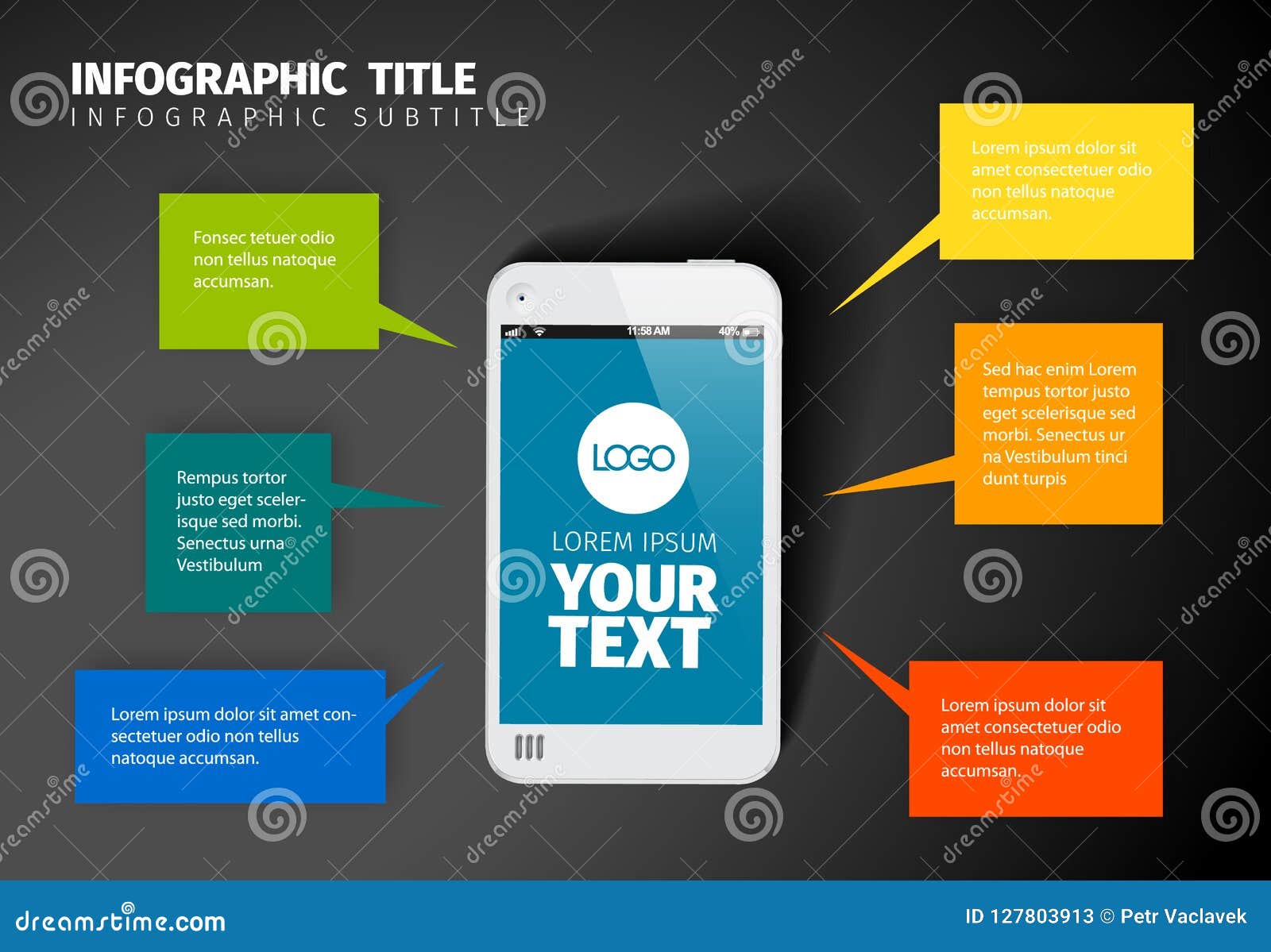 Vector Smart Phone Infographic Template Stock Vector - Illustration of ...