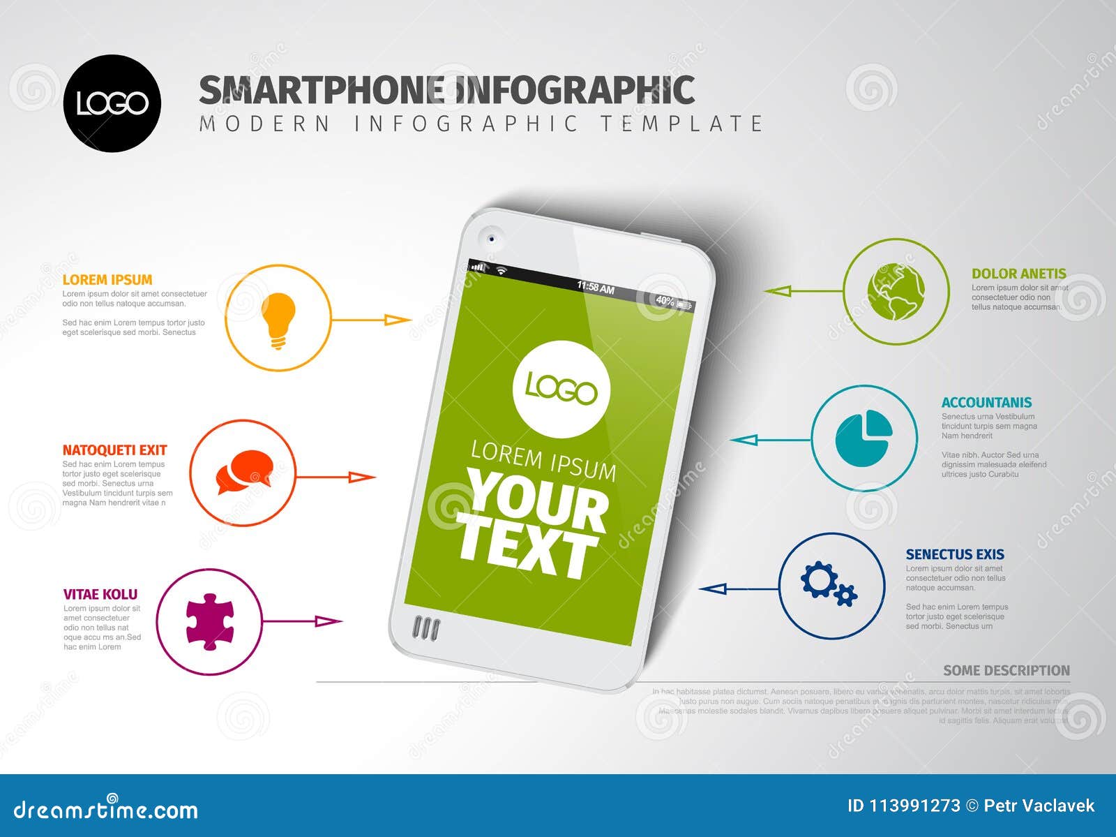 Vector Smart Phone Infographic Template Stock Vector - Illustration of ...