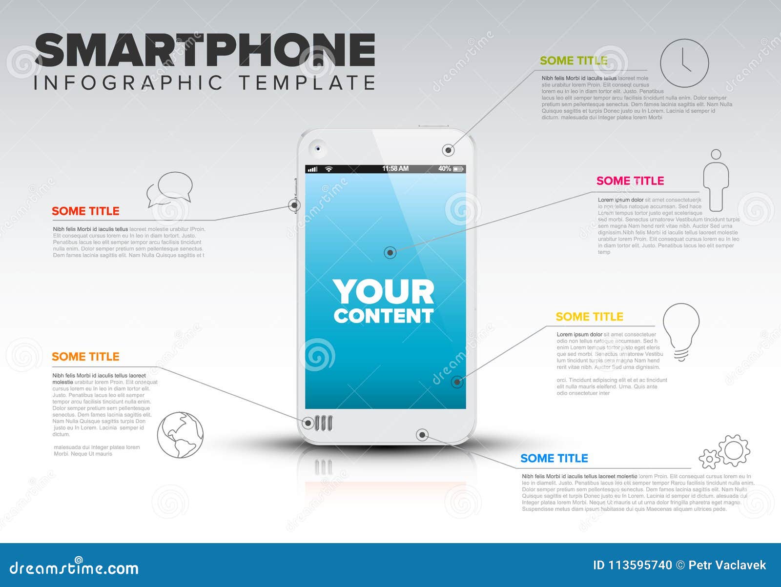 Vector Smart Phone Infographic Template Stock Vector - Illustration of ...
