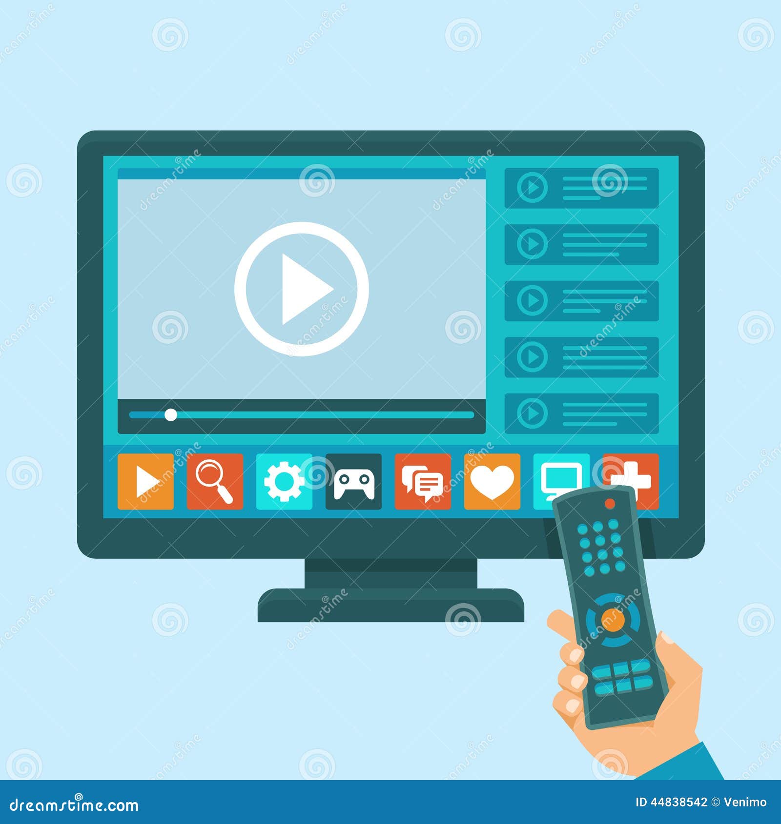 Vector smart tv concept stock vector. Illustration of application ...