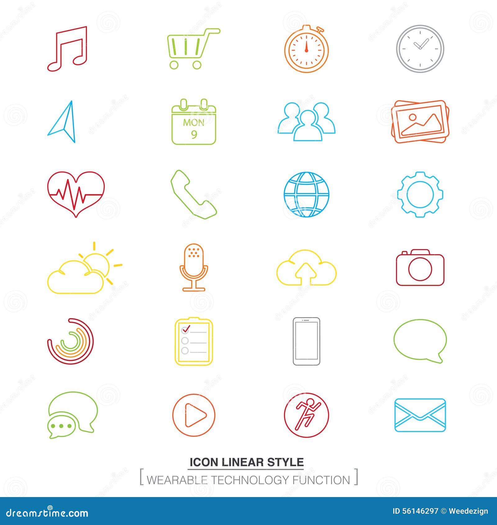 Vector : Smart Watch Function Icons,Wearable Technology | CartoonDealer ...